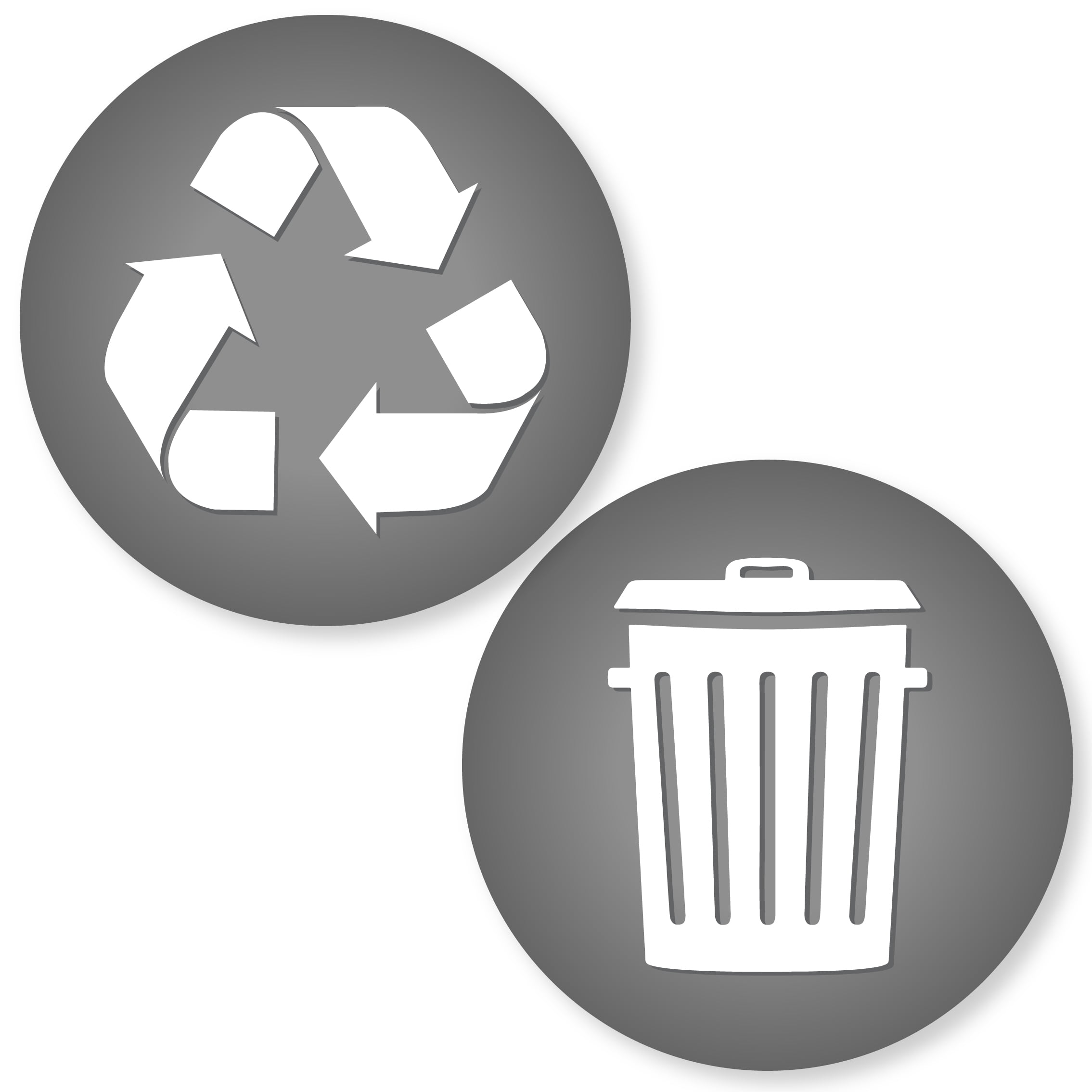 4 Recycle and Trash Logo Stickers - Organize Trash - for Metal or ...