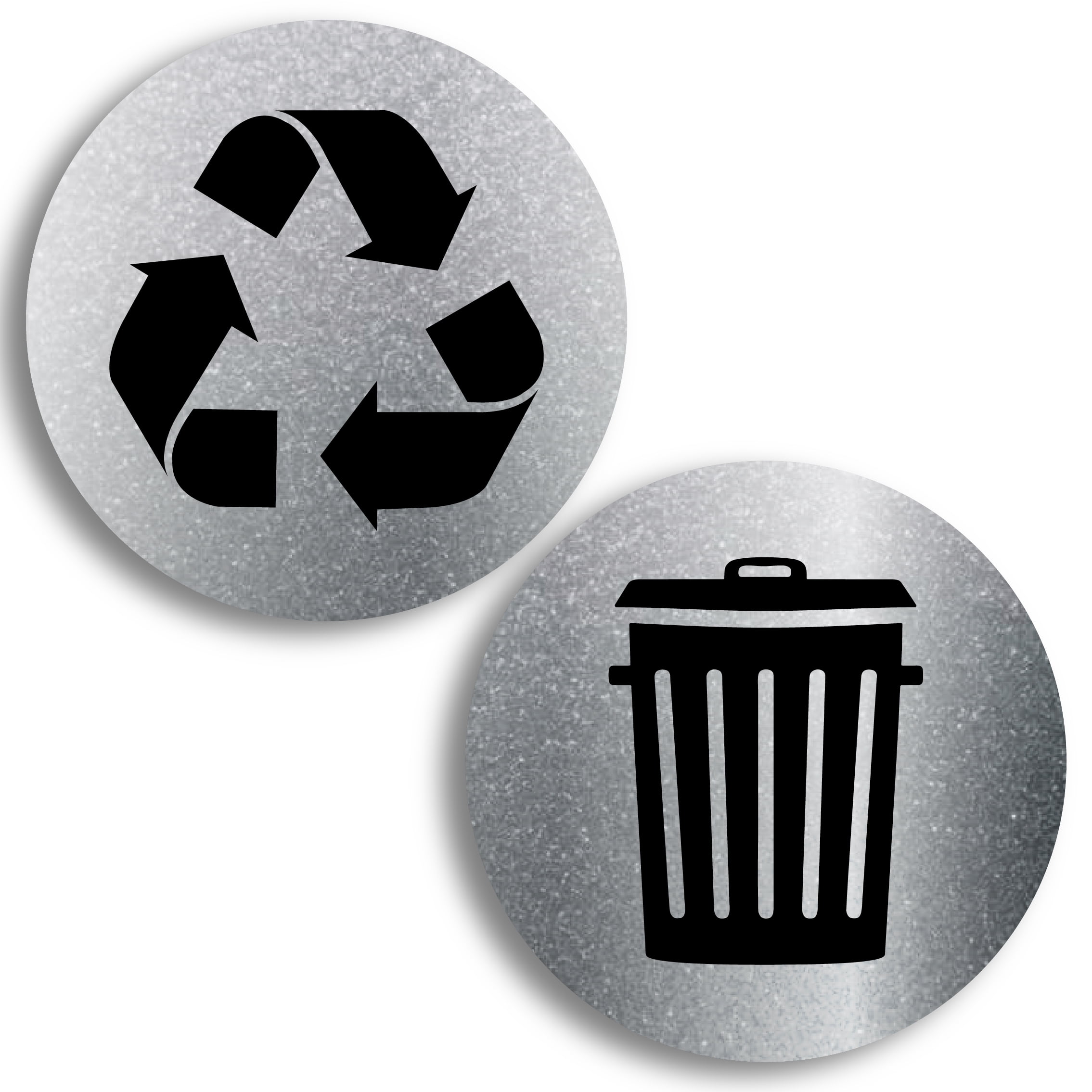 4 Recycle and Trash Logo Stickers - Organize Trash - for Metal or ...