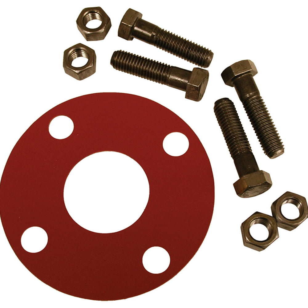 4" Red Rubber Full Face Gasket Kit, 5/8" x 3" Bolt Size,PartNo G51104 ...