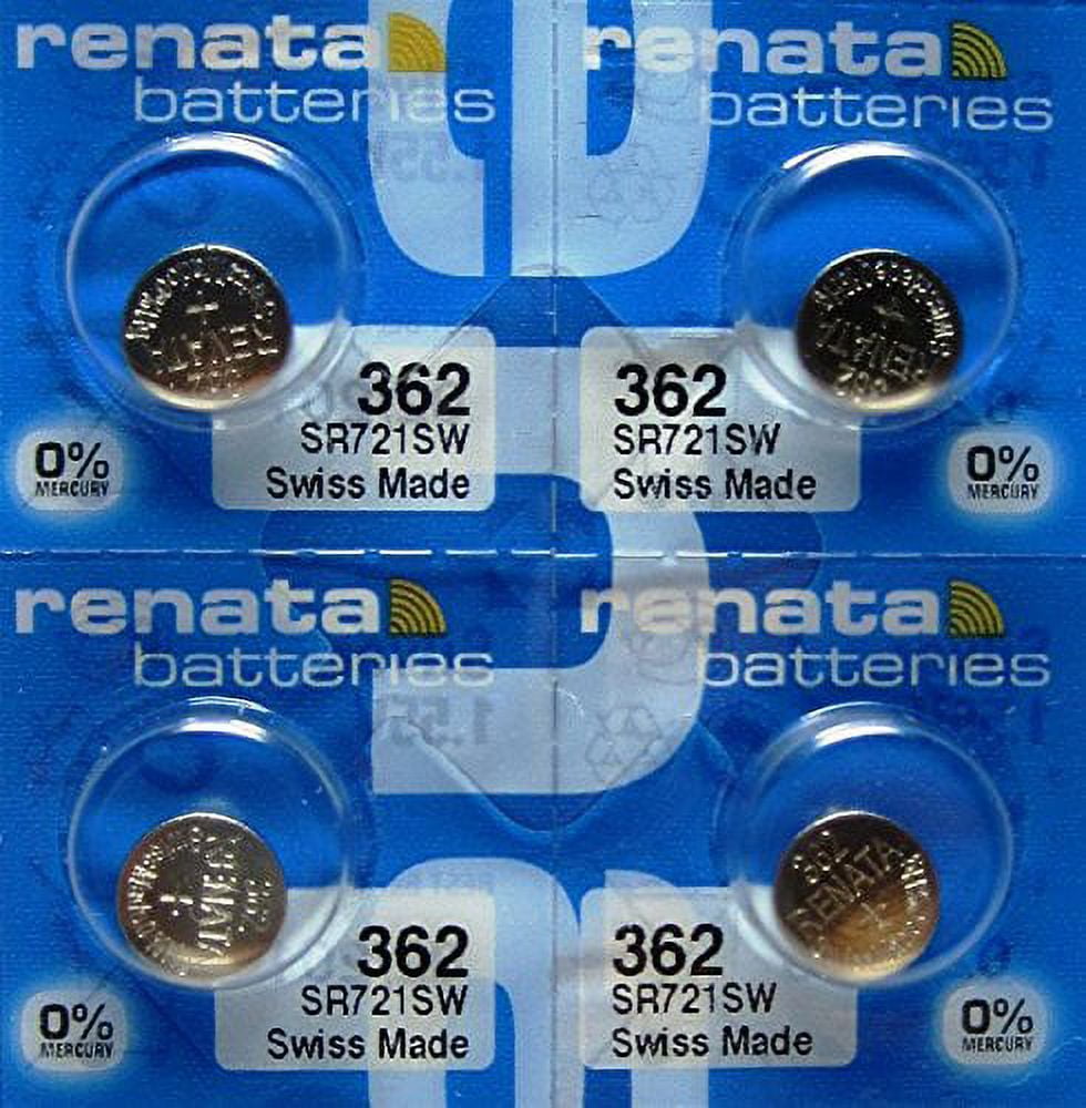4 Renata 362 Button Cell watch 0%Hg Mercury Free batteries - Walmart.com