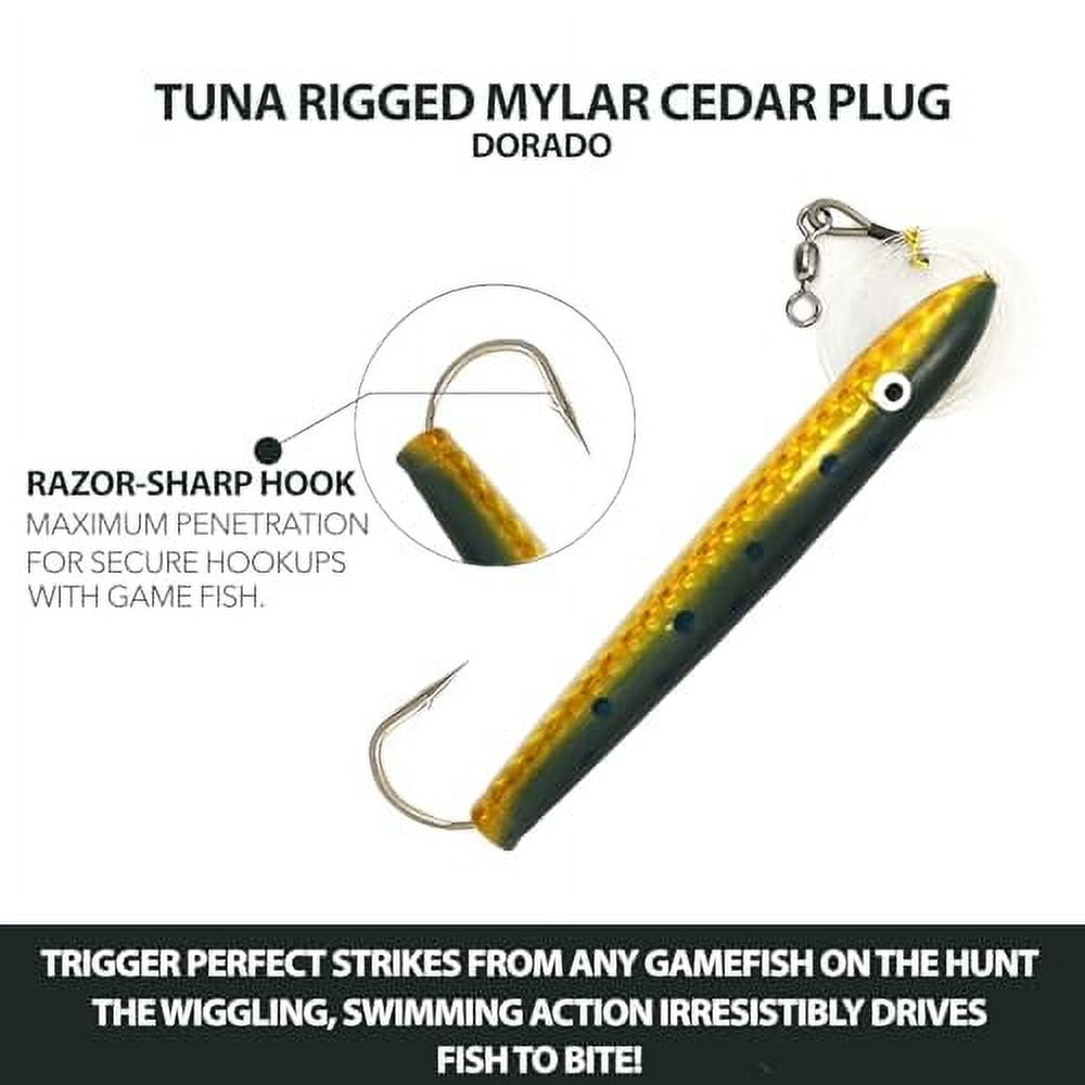 4" Rigged Mylar Cedar Plugs – 6 Pcs w/Lure Bag - Walmart.com