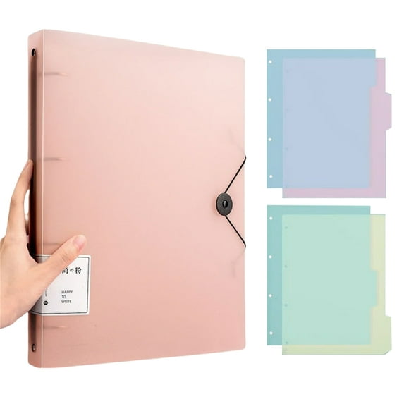 4 Rings Binder Folder 12.59x9.76Inch Hold 220Sheets for File Documents ...