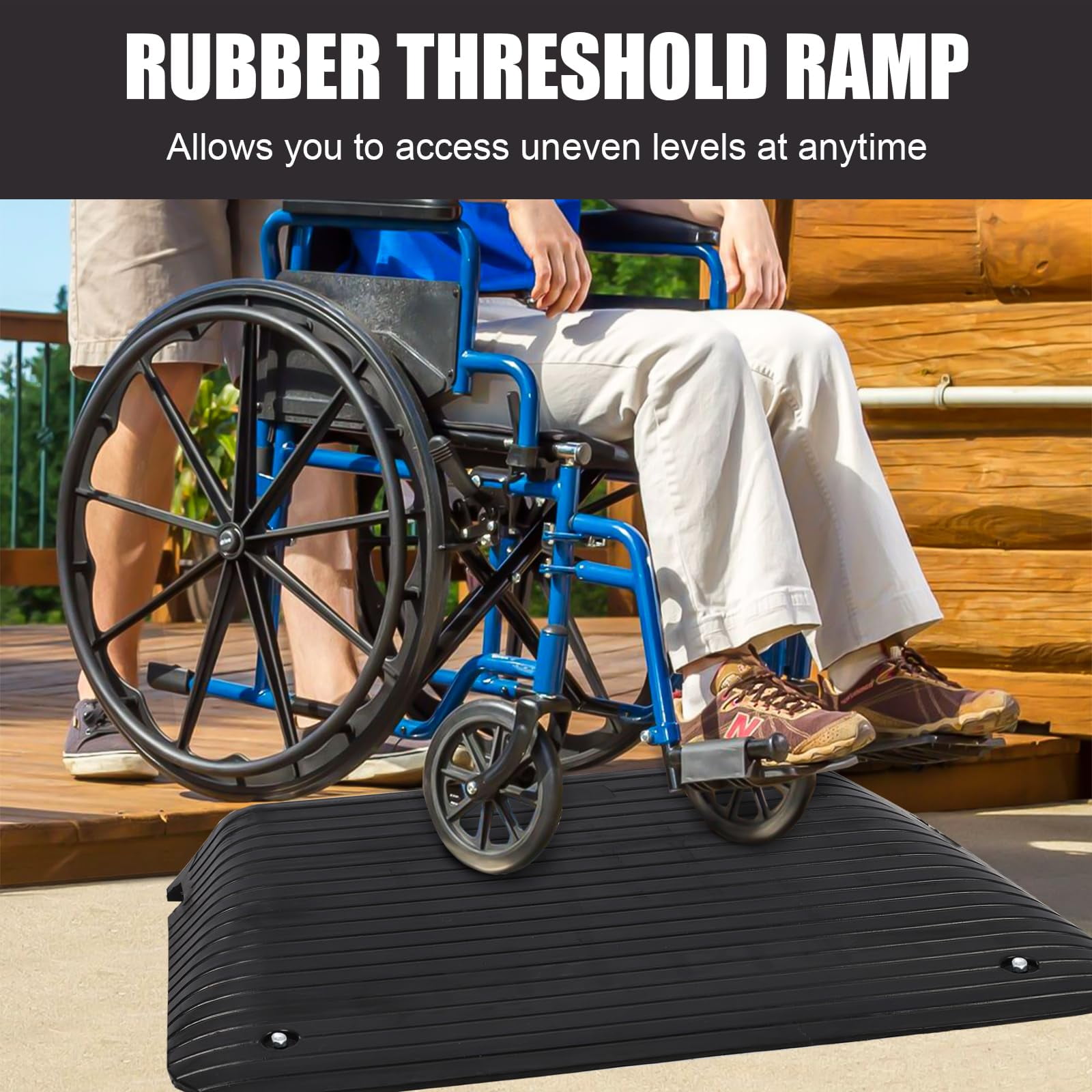 4" Rise Rubber Power Wheelchair Scooter Threshold Ramp for Thresholds ...