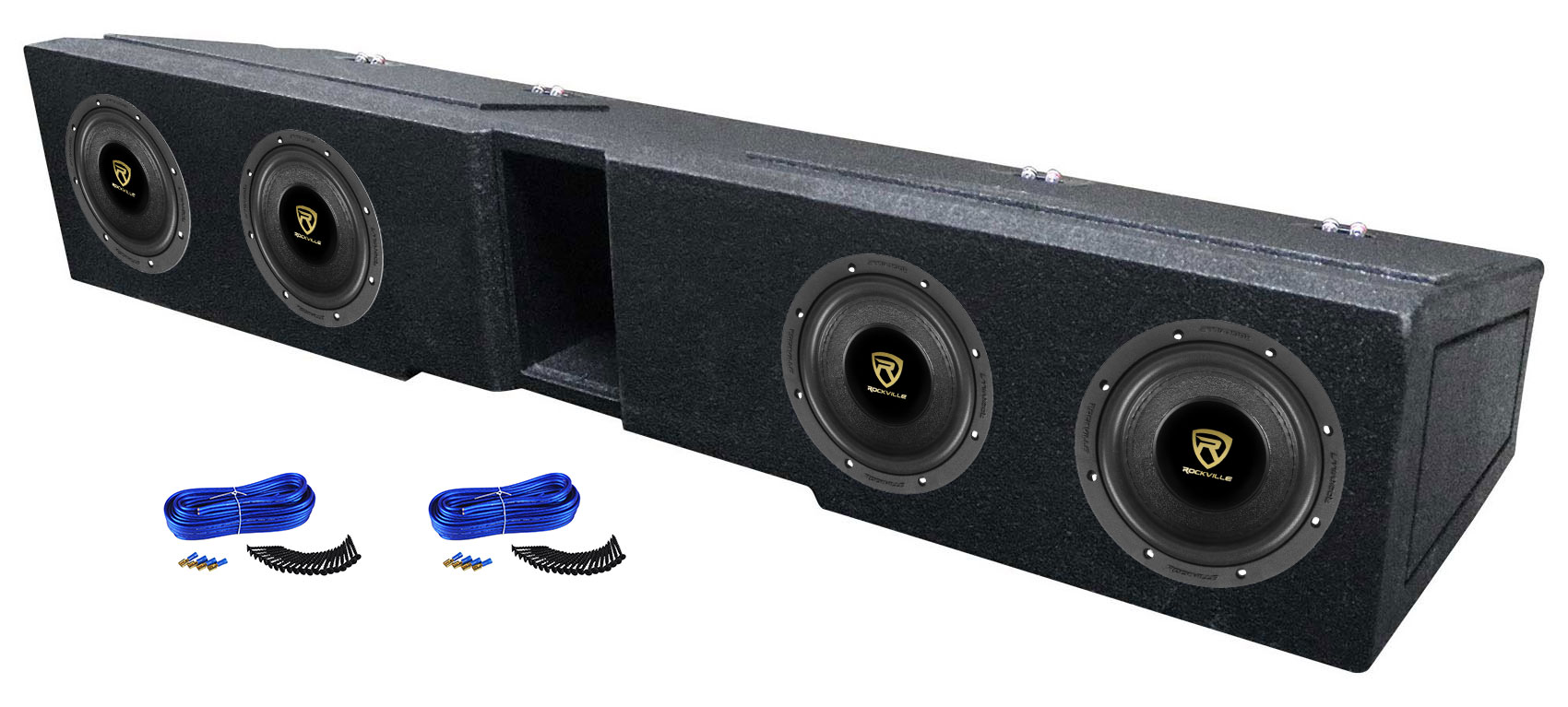 (4) Rockville 6.5" Subwoofers+Sub Enclosure Box For Chevy 2007-2020 ...