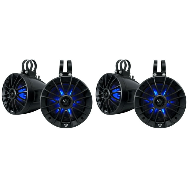 (4) Rockville PT65BR 6.5 inch Powered Bluetooth LED Tower Speakers For ...