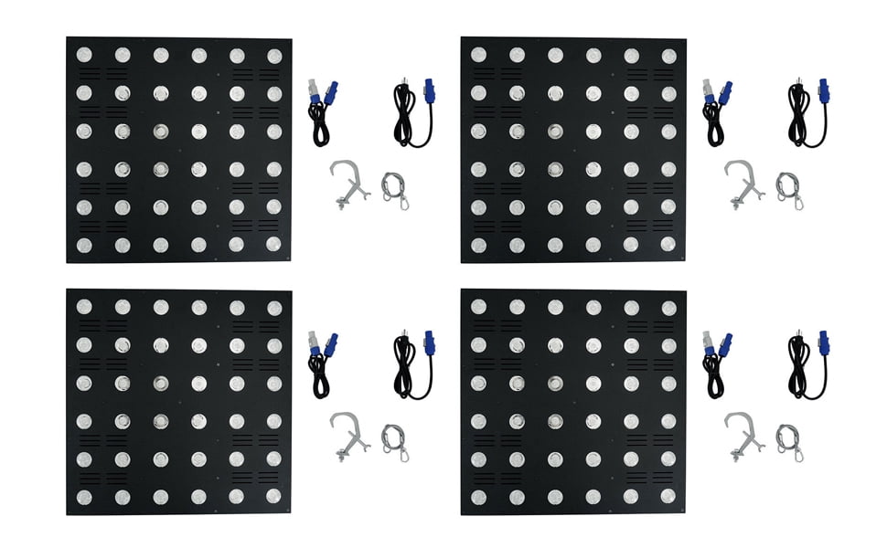 (4) Rockville STAGE MATRIX 36 RGB 6x6 Tri-Colored Matrix Blinder Lights ...