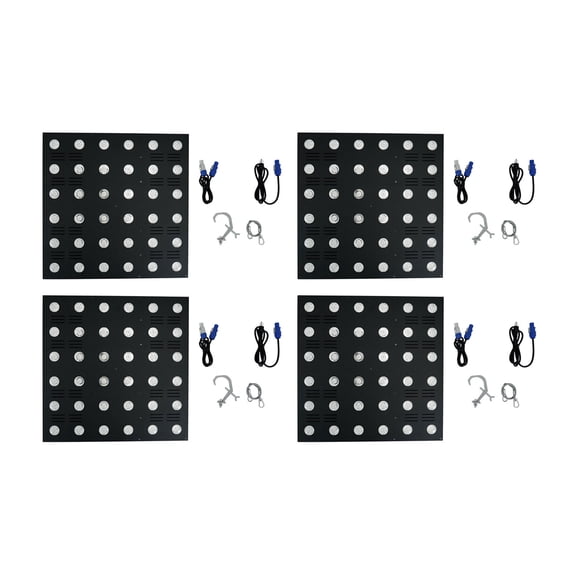 (4) Rockville STAGE MATRIX 36 RGB 6x6 Tri-Colored Matrix Blinder Lights ...