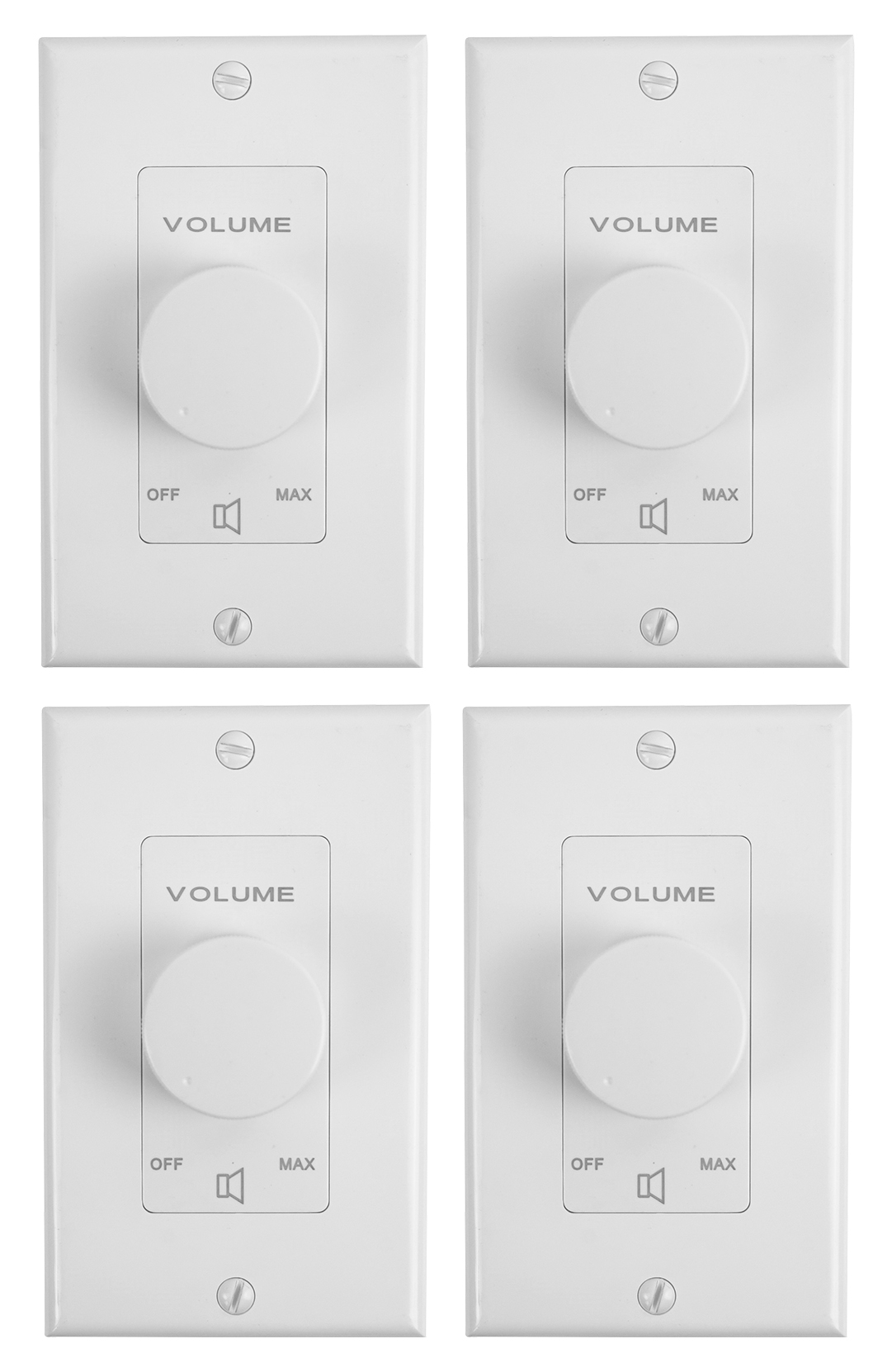 4) Rockville VOL70100 White 100 Watt 70v Wall Volume Control Zone ...