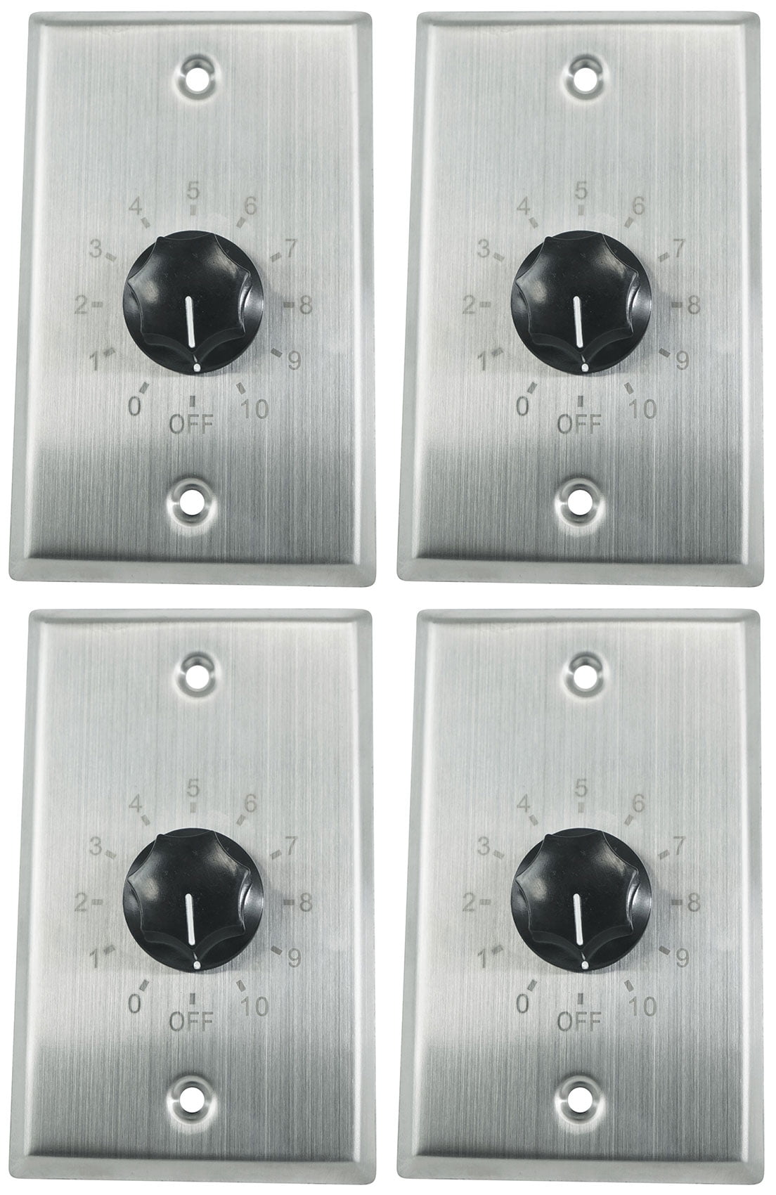 4 Rockville VOL70200 SS 200w 70v Stainless Wall Volume Controls Zone ...