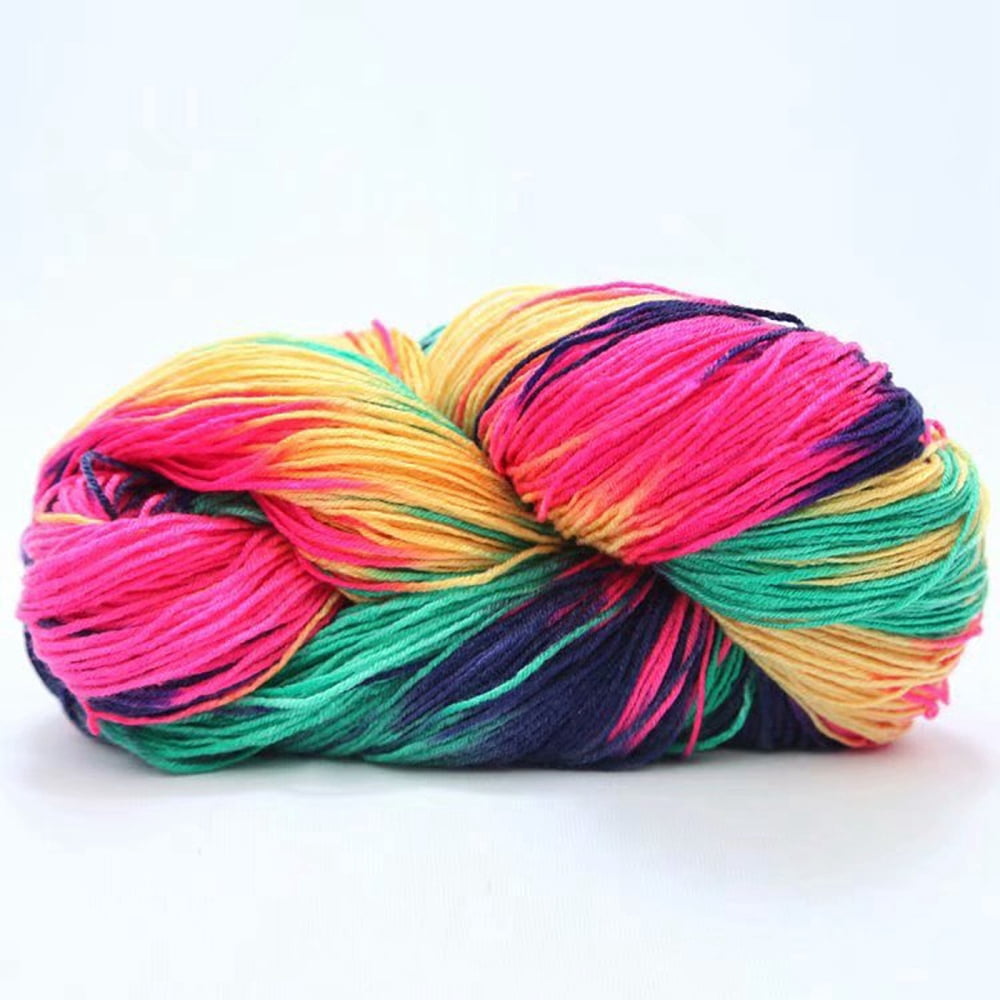 4 Roll Acrylic Fiber Yarn Gradient Color Yarn Colorful 2~3mm about 50g ...