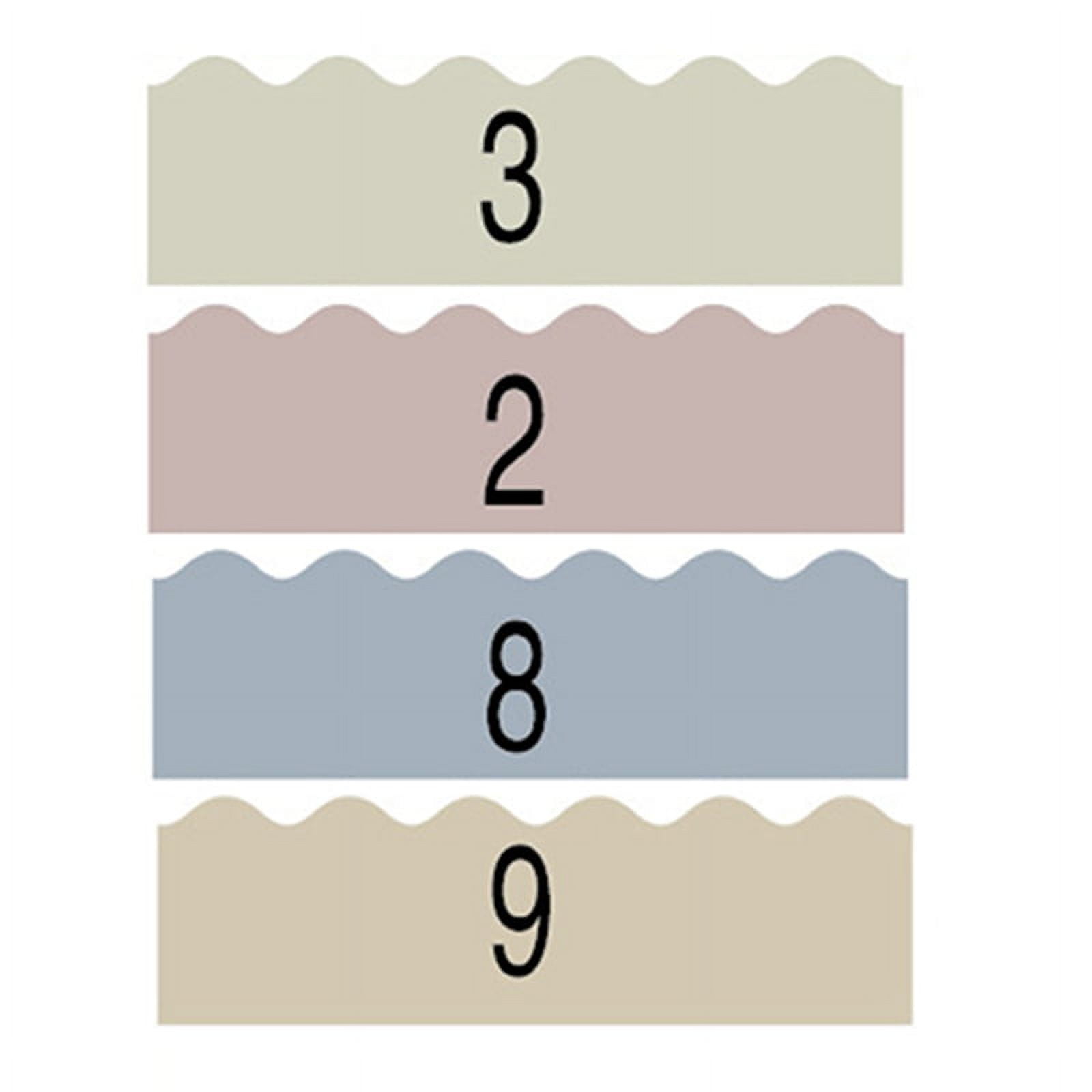4 Roll Morandi Color Wavy Edge Sticker Bulletin Board Border Trim A ...