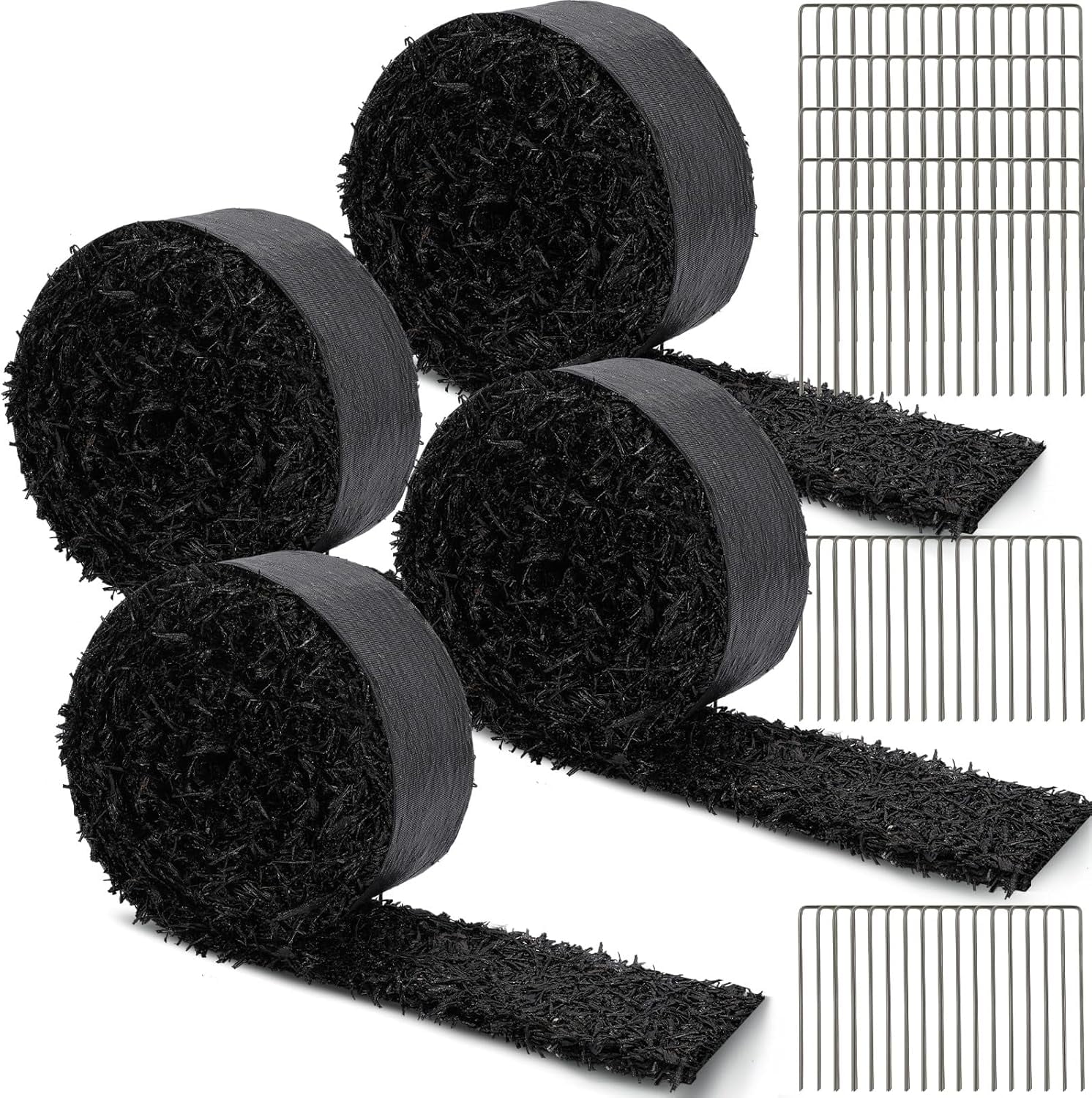 4 Roll Rubber Mulch for Landscaping Recycled Rubber Mulch Mat Roll ...