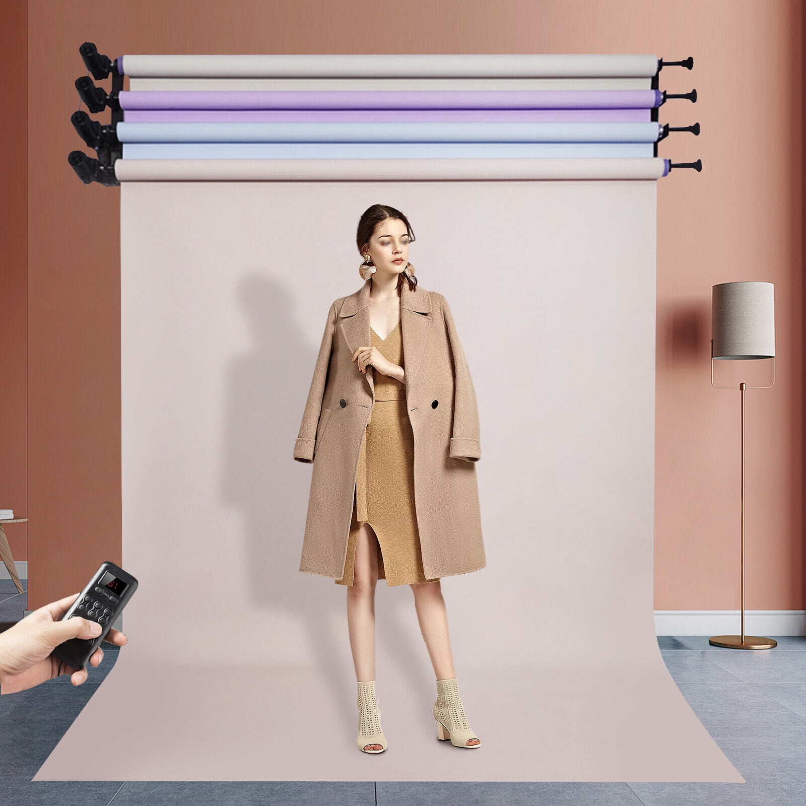 4 Roller Electric Motorized Wall Mount Photo Background Support System ...