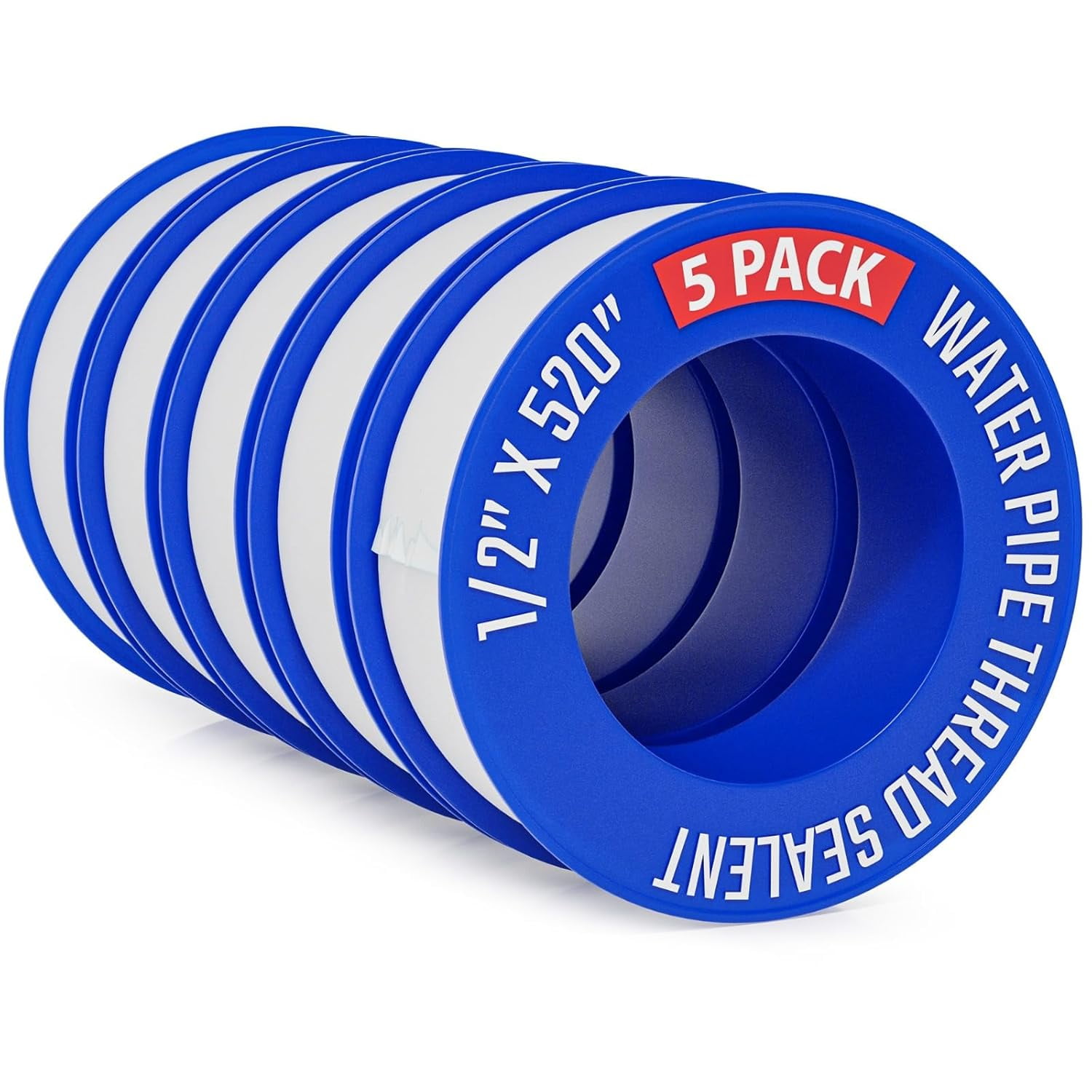 4 Rolls 1/2 Inch(W) X 520 Inches(L) Teflon Duct Sealant Tape for Shower ...