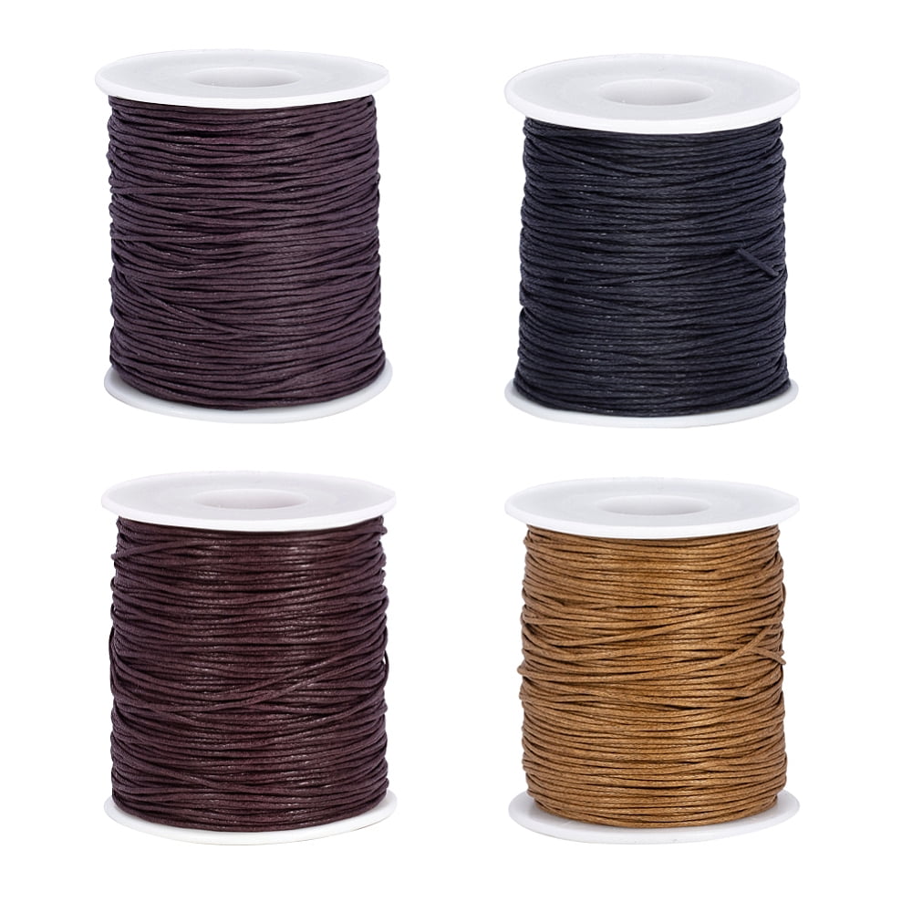 4 Rolls 100 Yards/Roll 1mm Waxed Cotton Cord Thread Beading String for ...