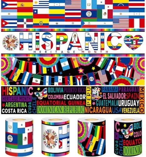 4 Rolls 131 ft Hispanic Heritage Month Bulletin Board Borders Latin ...