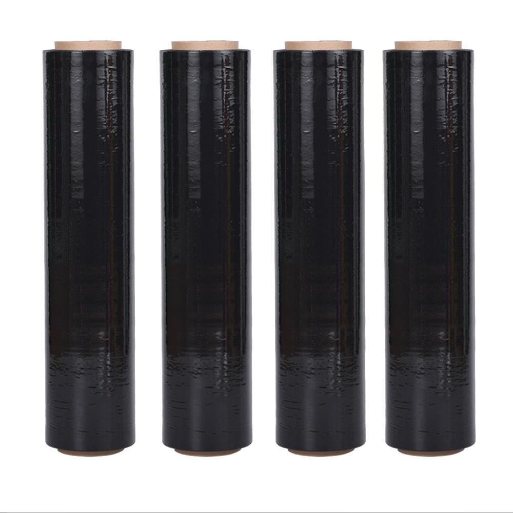 4 Rolls 18" x 1500' Pallet Wrap Stretch Film Hand Shrink Wrap Black ...