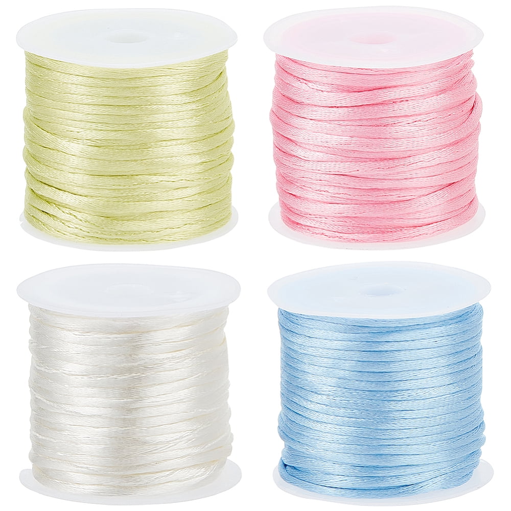 4 Rolls 2 mm Nylon Cording Beading Knotting Thread Cord Multicolor Thin ...