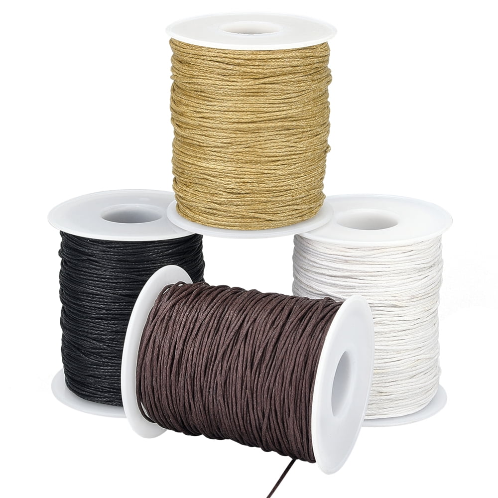 4 Rolls 4 Colors Waxed Cotton Thread Cords Mixed Color 1mm about 100 ...