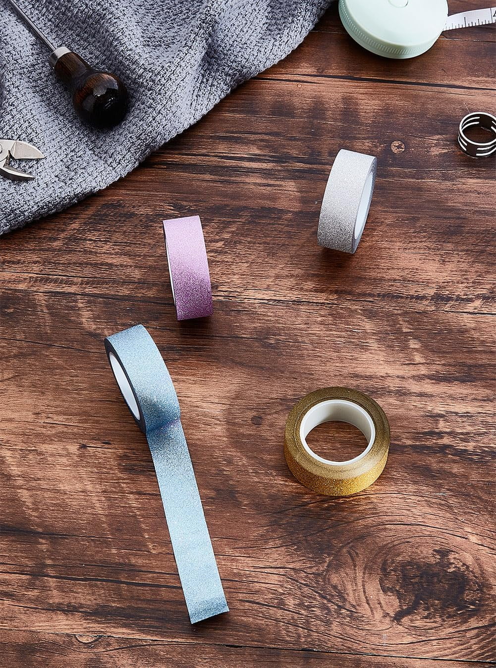 4 Rolls 44Yards 4 Colors DIY Scrapbook Decorative Glitter Washi Paper ...