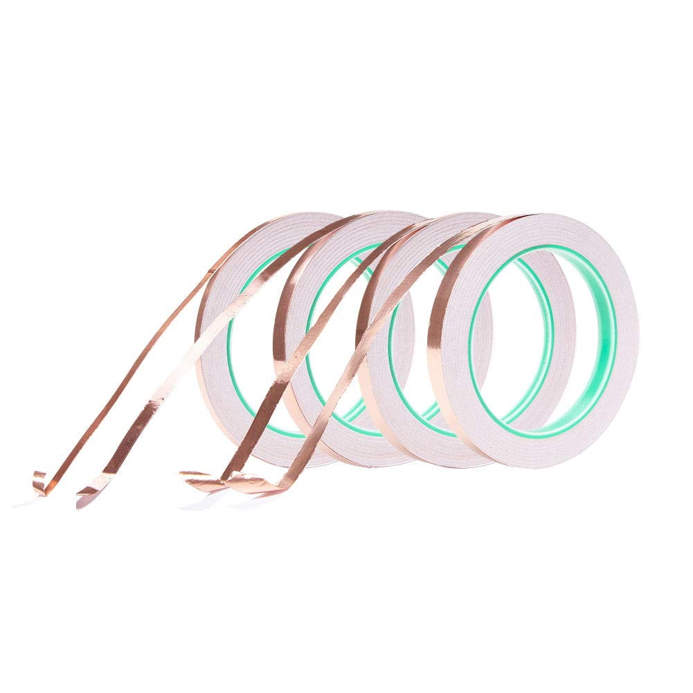 4 Rolls 5/6/8/10mm Saddle Brown Copper Foil Tape with Double-Guided ...