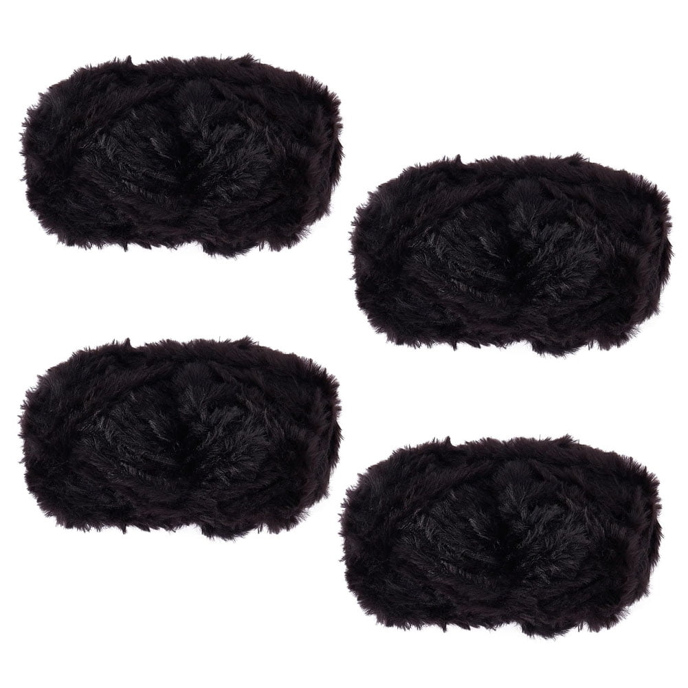 4 Rolls 50g/Roll Super Soft Fur Yarn Chunky Fluffy Faux Fur Yarn Fluffy ...