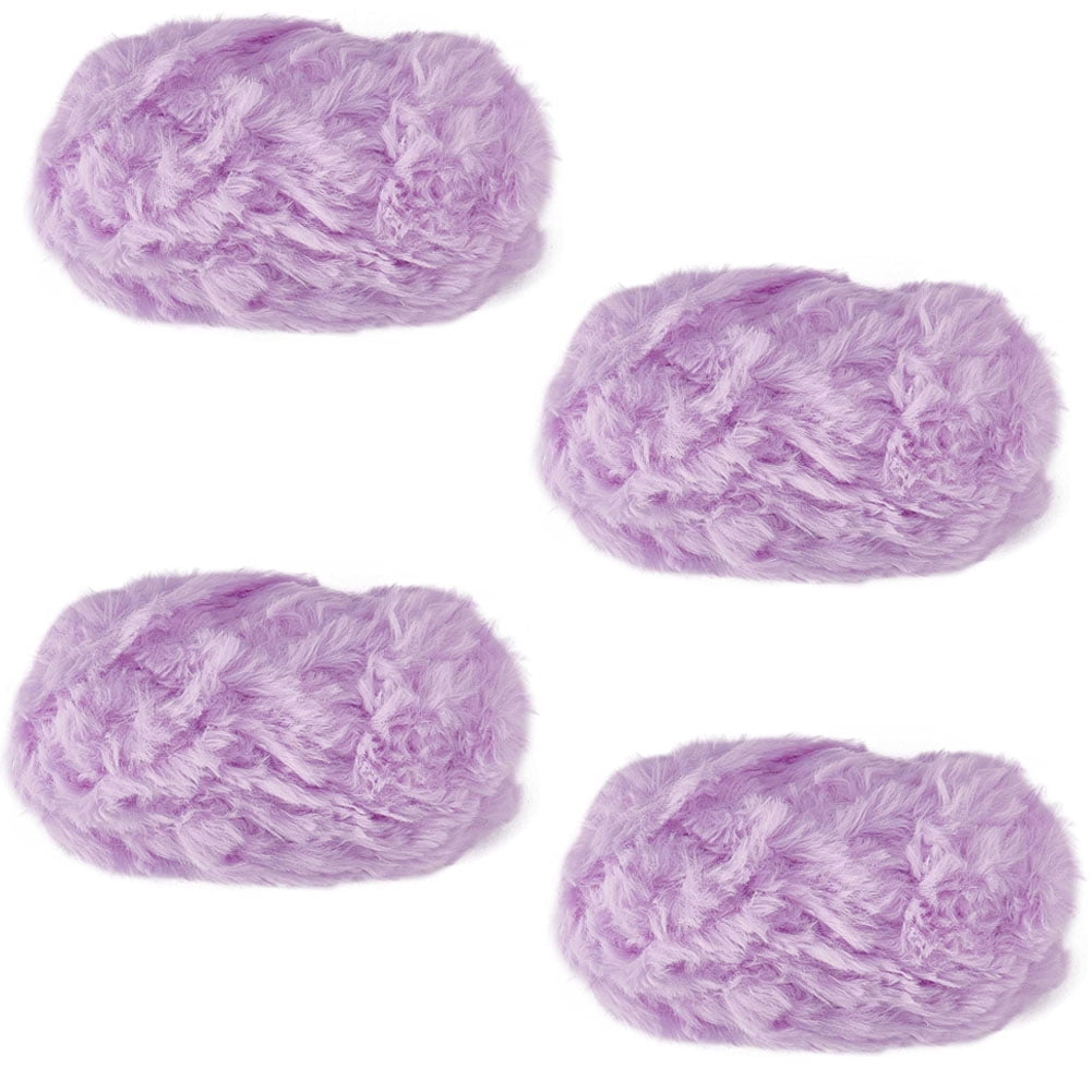 4 Rolls 50g/Roll Super Soft Fur Yarn Chunky Fluffy Faux Fur Yarn Fluffy ...