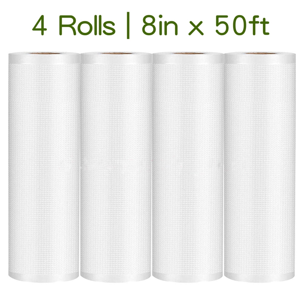 4 Rolls 8"x50' Vacuum Seal Rolls Food Storage Bags Universal Vacuum ...
