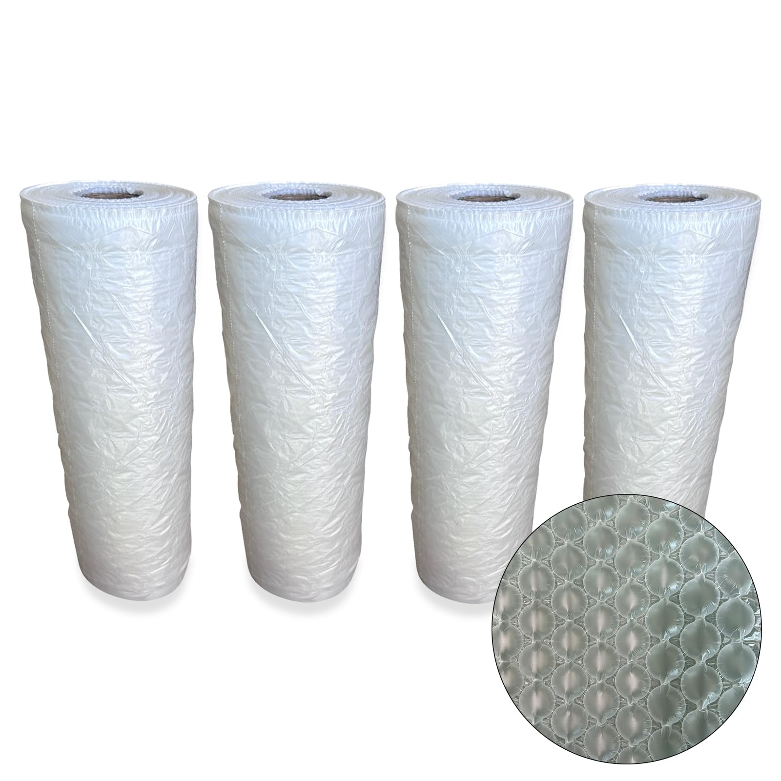 4 Rolls 984 FT Perforated Bubble Wrap Film 1/2 Inch Large Air Pillow Packaging for Moving ...