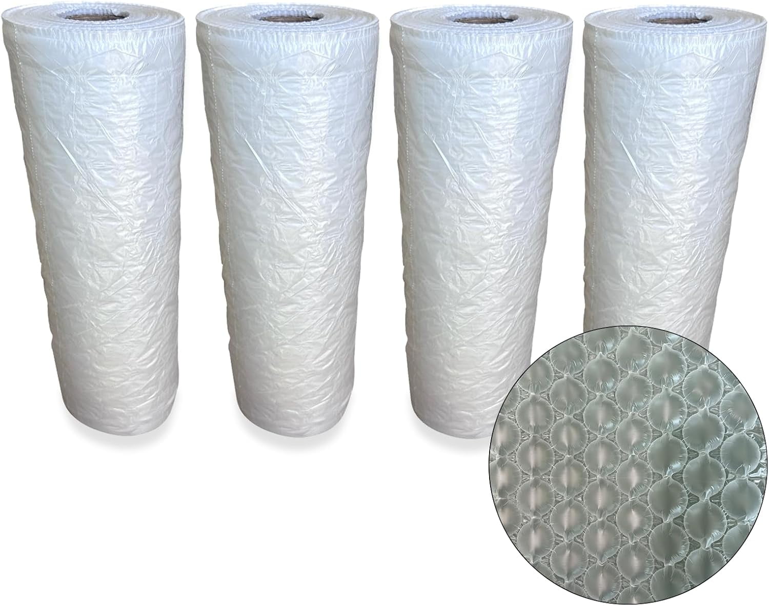 4 Rolls of 984 FT x 1/2" x 12" Wide Bubbles Roll Film - Perforated Every 12" | Large Bubble Air ...