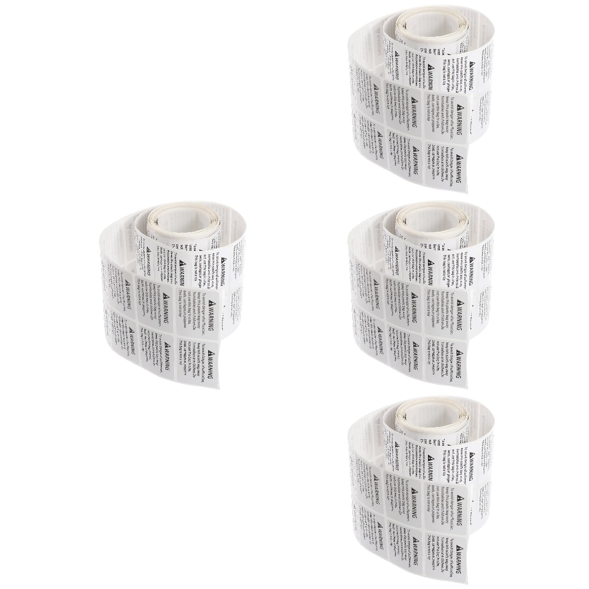 4 Rolls Anti-suffocation Stickers Warning Label Nail Tabs White ...