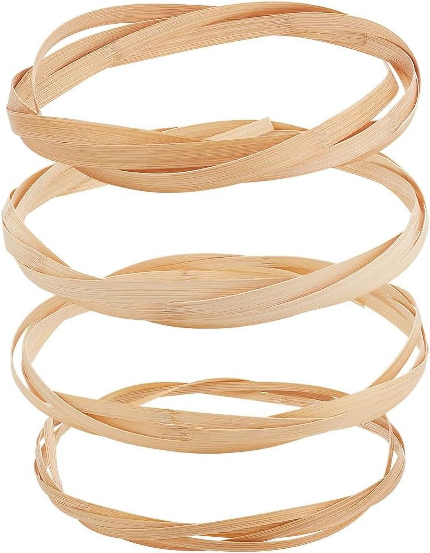 4 Rolls Bamboo Strips for Weaving 4 Styles Flat Natural Bamboo Wicker ...