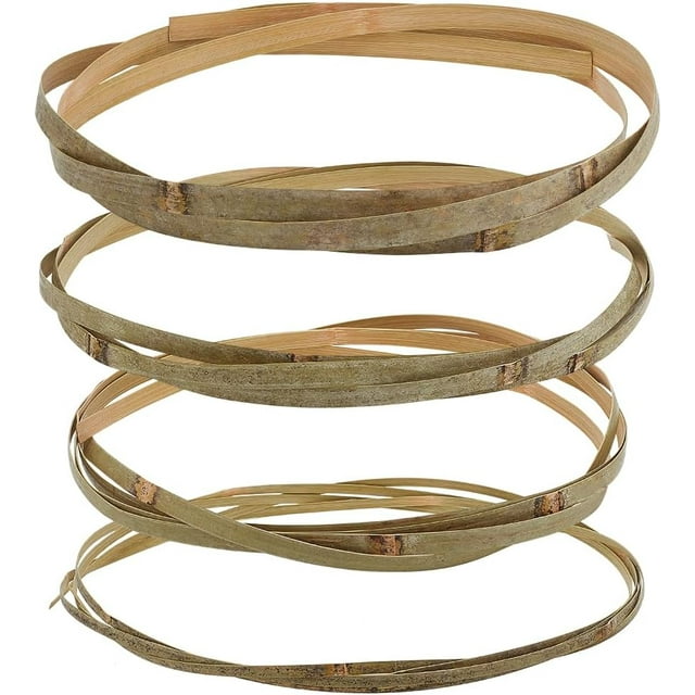 4 Rolls Bamboo Strips for Weaving 4 Styles Flat Natural Bamboo Wicker ...