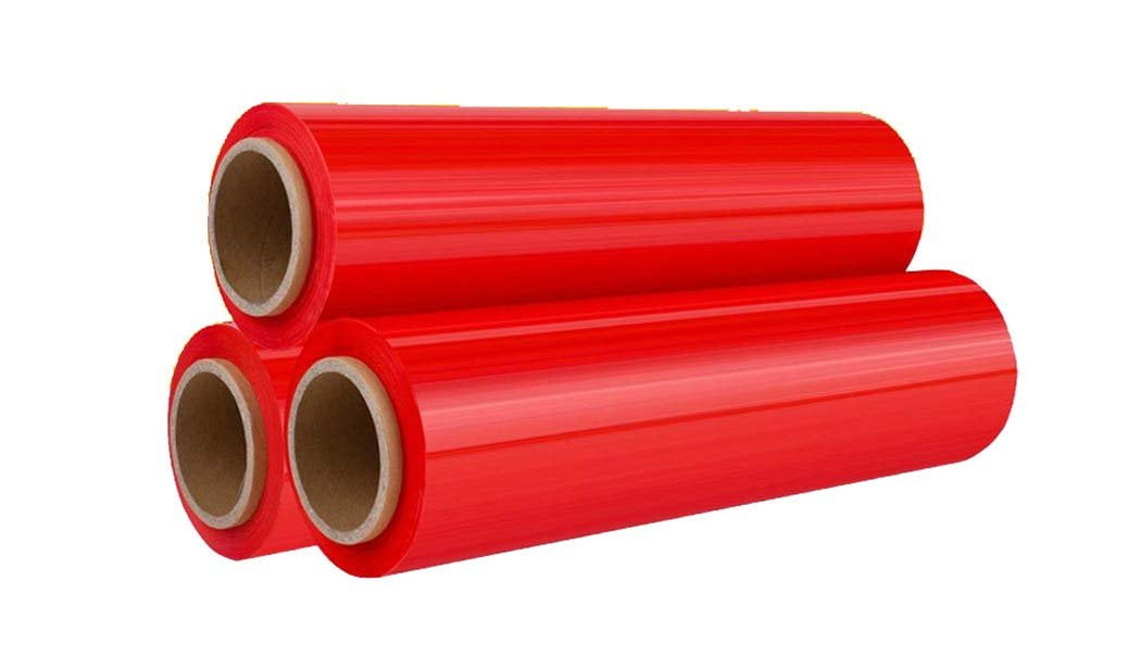 4 Rolls of Blown Hand Stretch Film 18" x 1500'. Red Hand Stretch Wrap ...