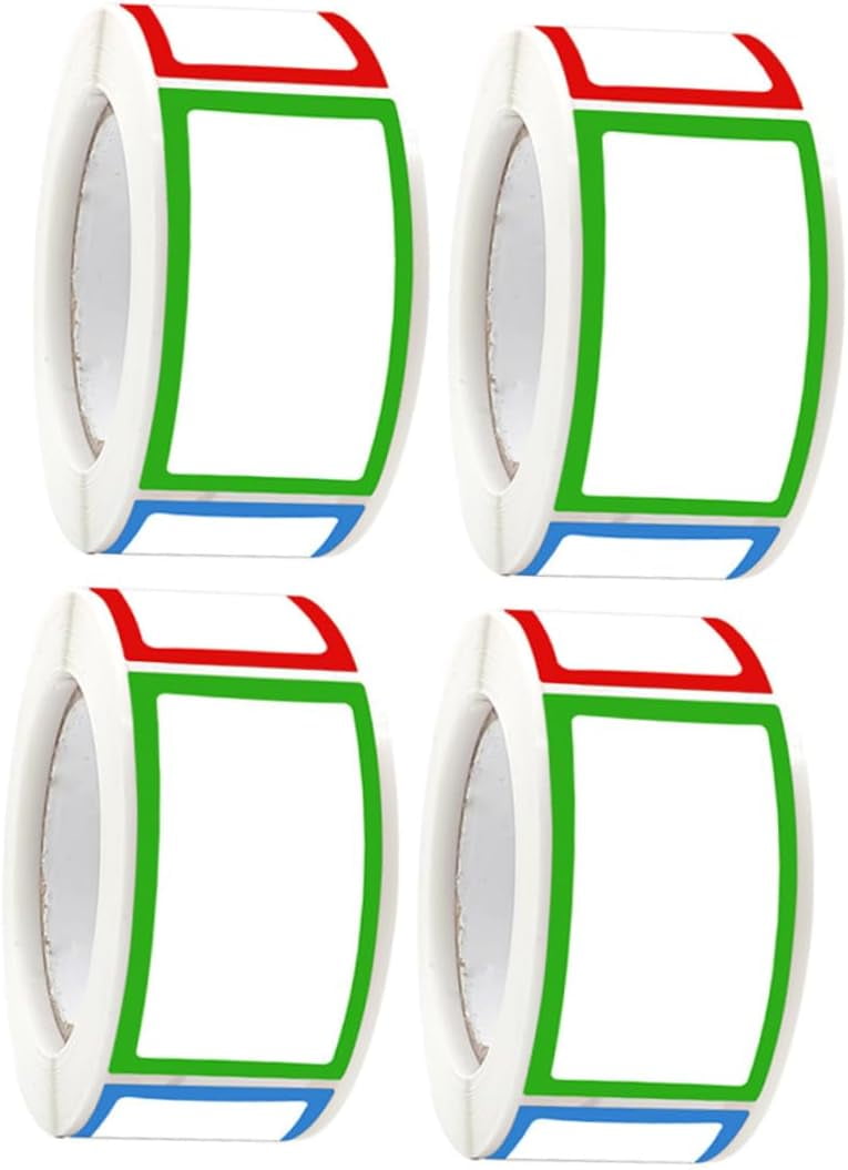 4 Rolls Color Blank Stickers Blank Label Stickers Costume Stickers ...