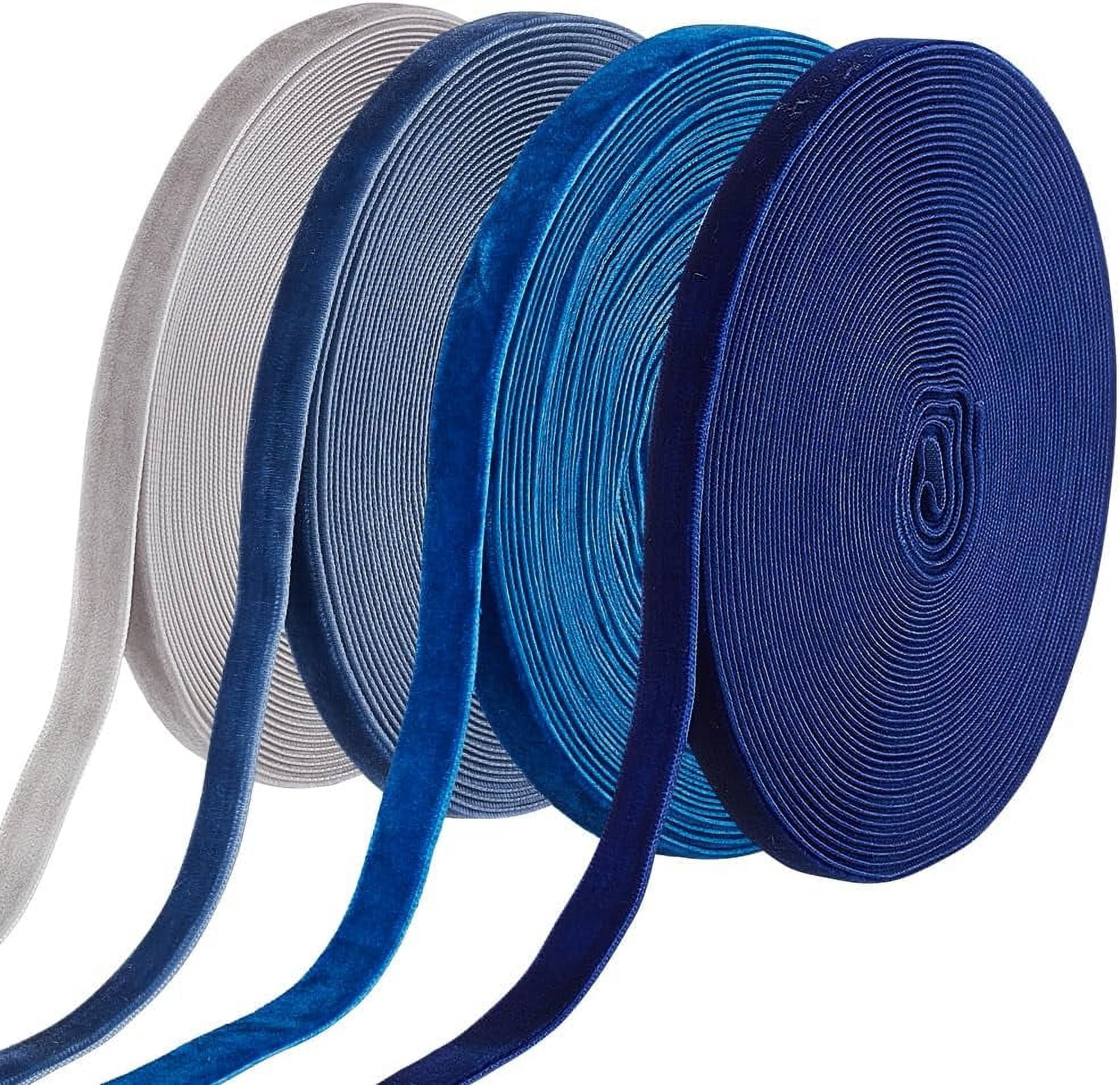 4 Rolls 4 Colors Single Face Velvet Ribbons for Bowknot Making Party ...