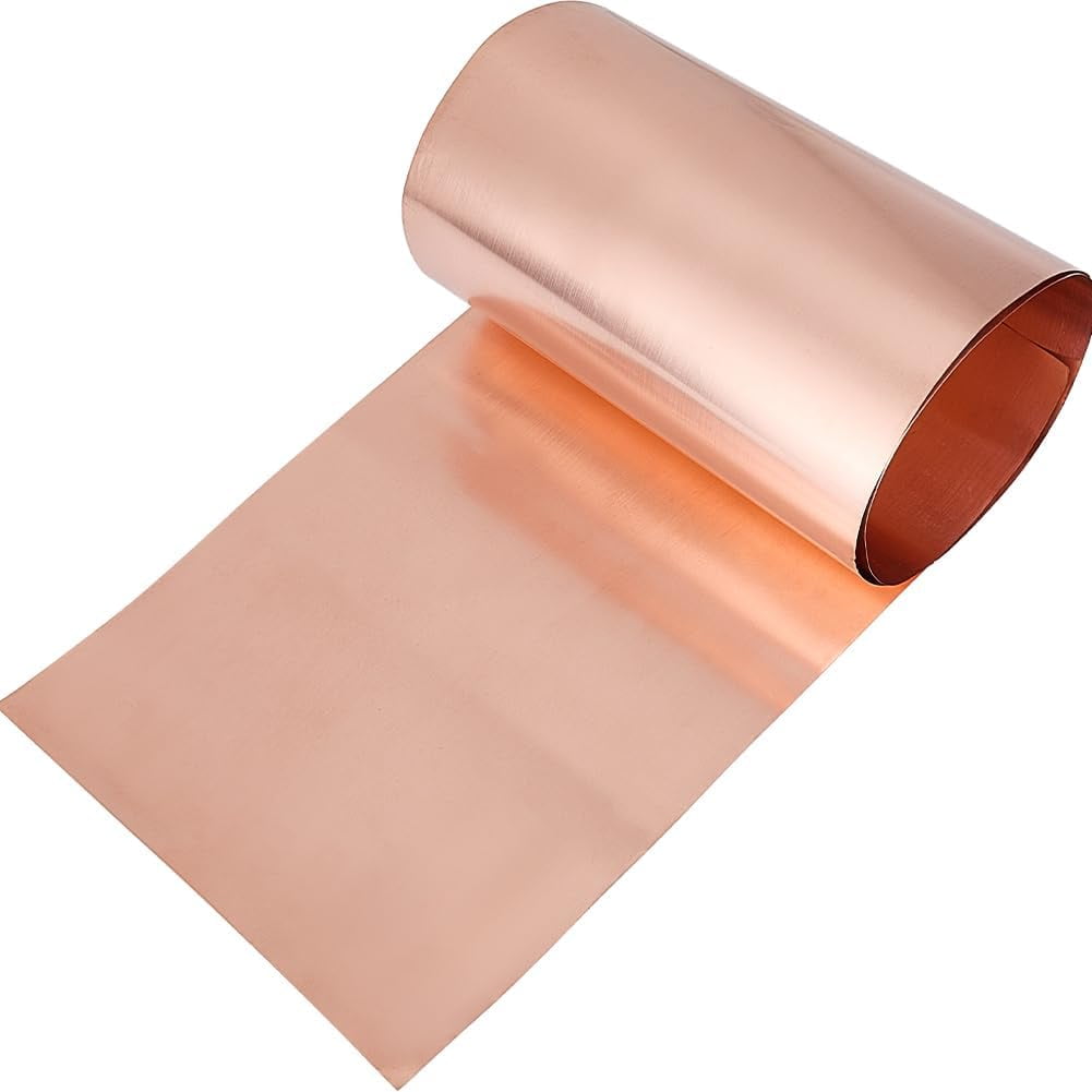 4 Rolls Copper Flashing Copper Sheet Roll 2x100cmx1mm Soft Foil Narrow ...
