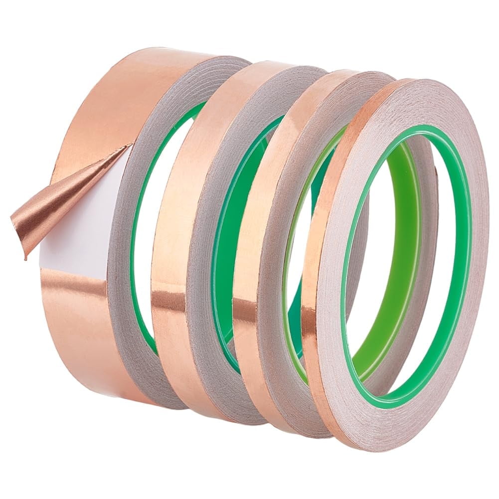 4 Rolls Copper Foil Tape 4 Sizes Conductive Copper Tape for Guitar ...