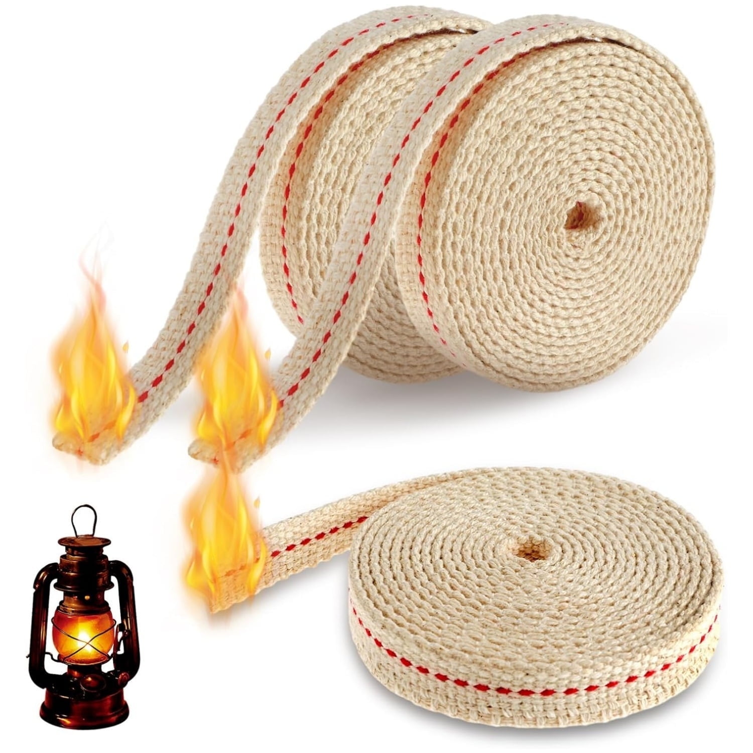 4 Rolls Cotton Oil Lamp Wick, 1/2 inch Replacement Oil Lanterns Wick ...