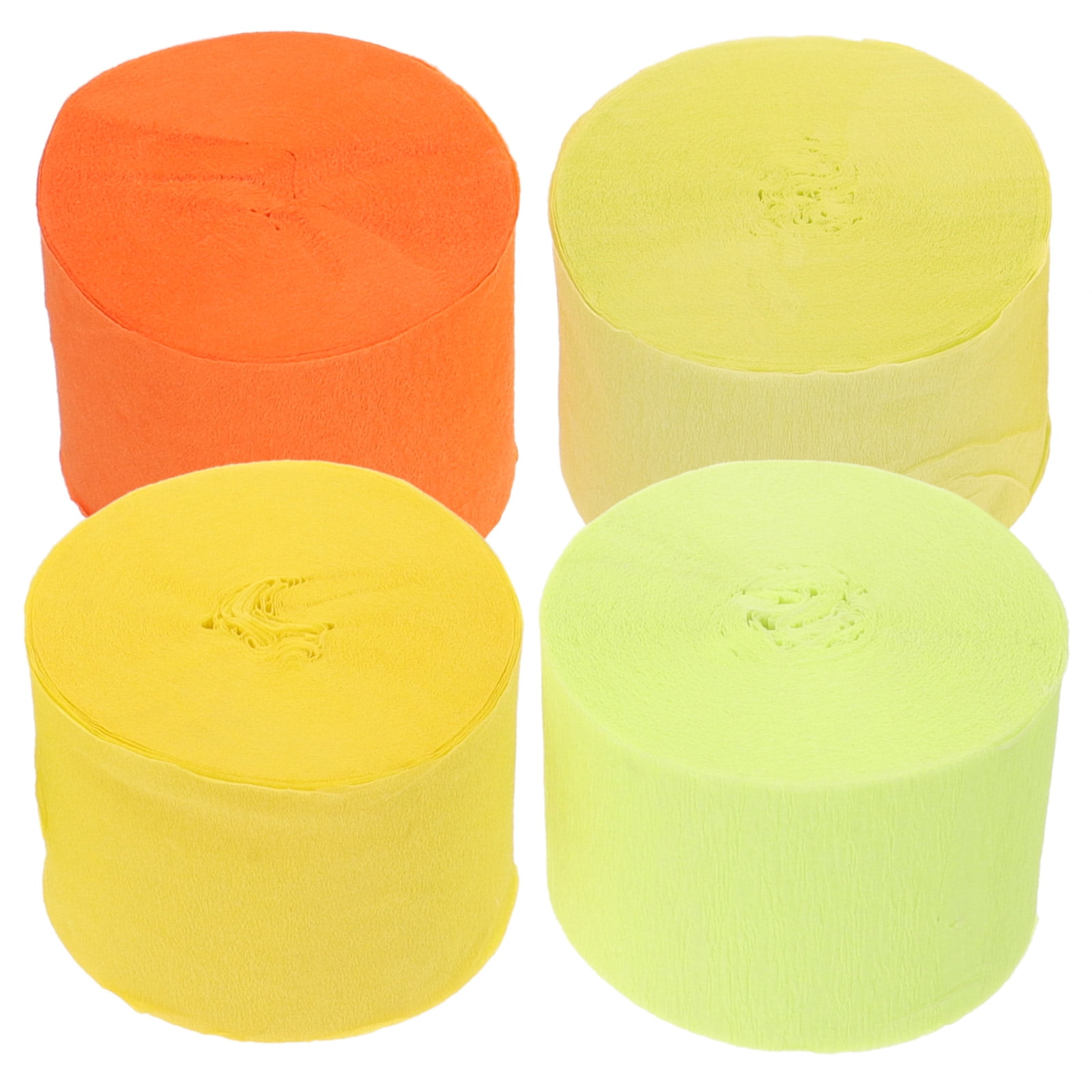 LULULION Fluorescent Yellow Crepe Paper Streamers Crinkle Design 4 ...