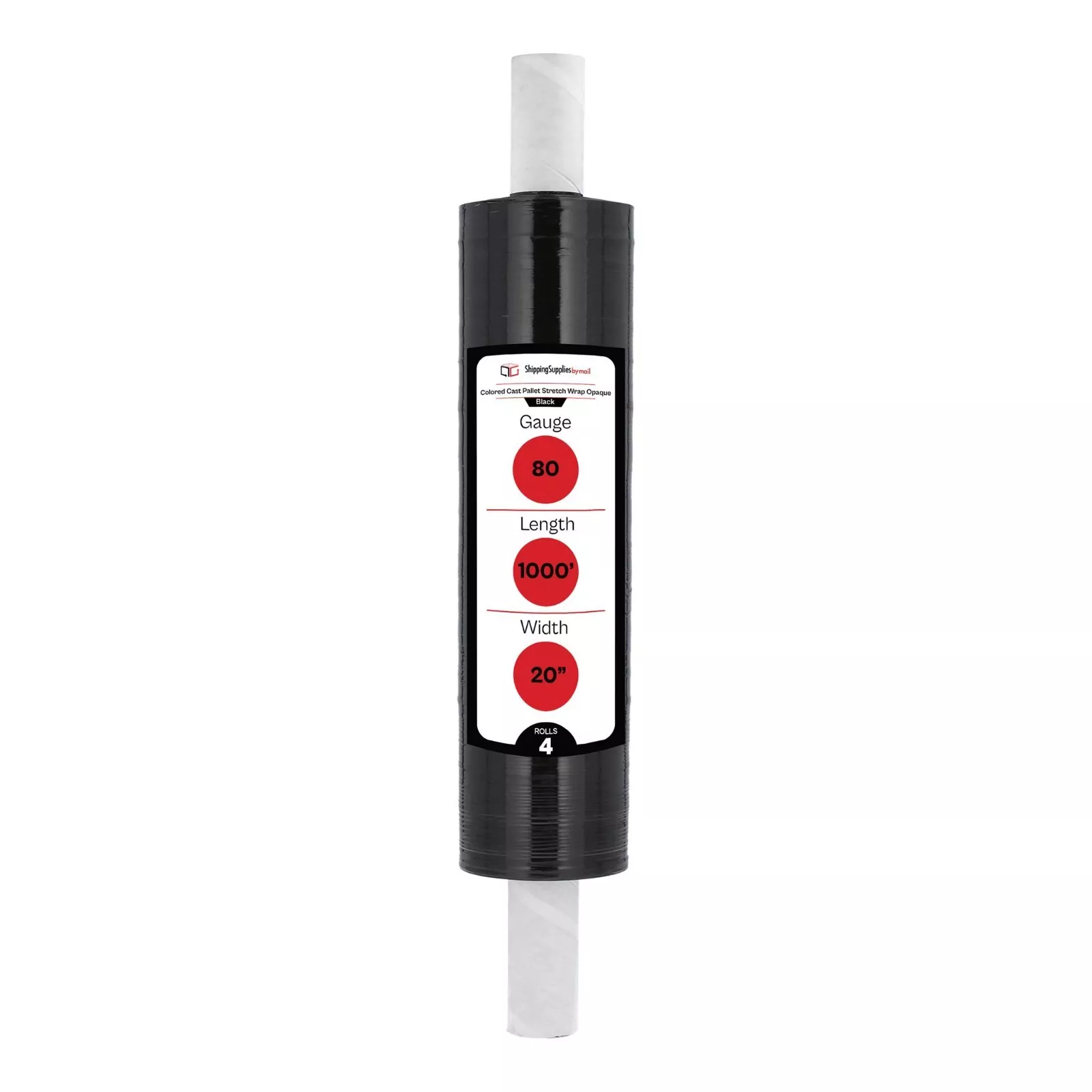 4 Rolls, Extended Handle Black Pallet Stretch Wrapping Opaque Film 20 ...