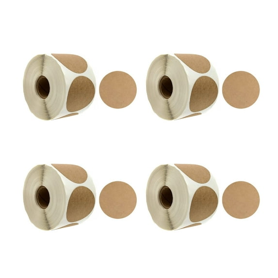 4 Rolls Gift Sticker Writeable Labels Round Sticker Adhesive Labels for ...