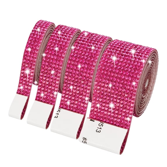 4 Rolls Glittering Rhinestones Ribbons Trim Decorative Crystal Tapes ...