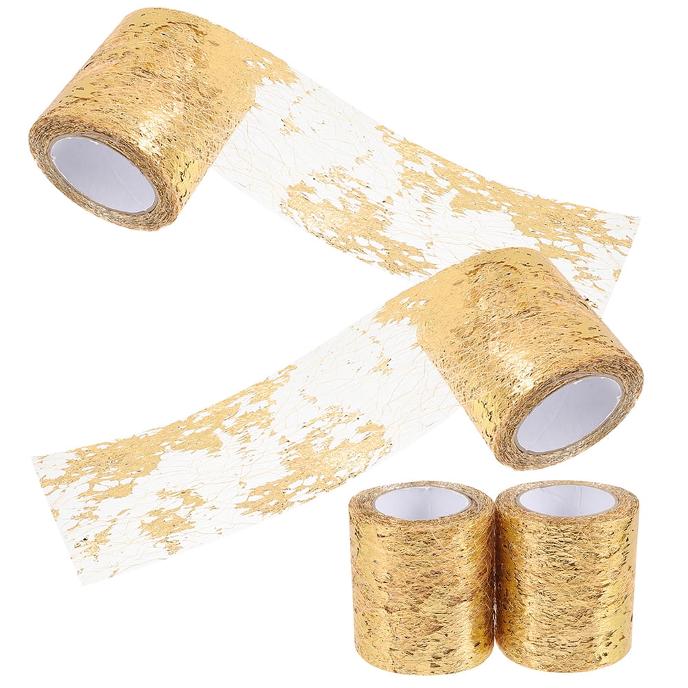 4 Rolls Gold Tulle Roll Mesh Tulle Tulle Ribbon Gauze Ribbon Decorative ...