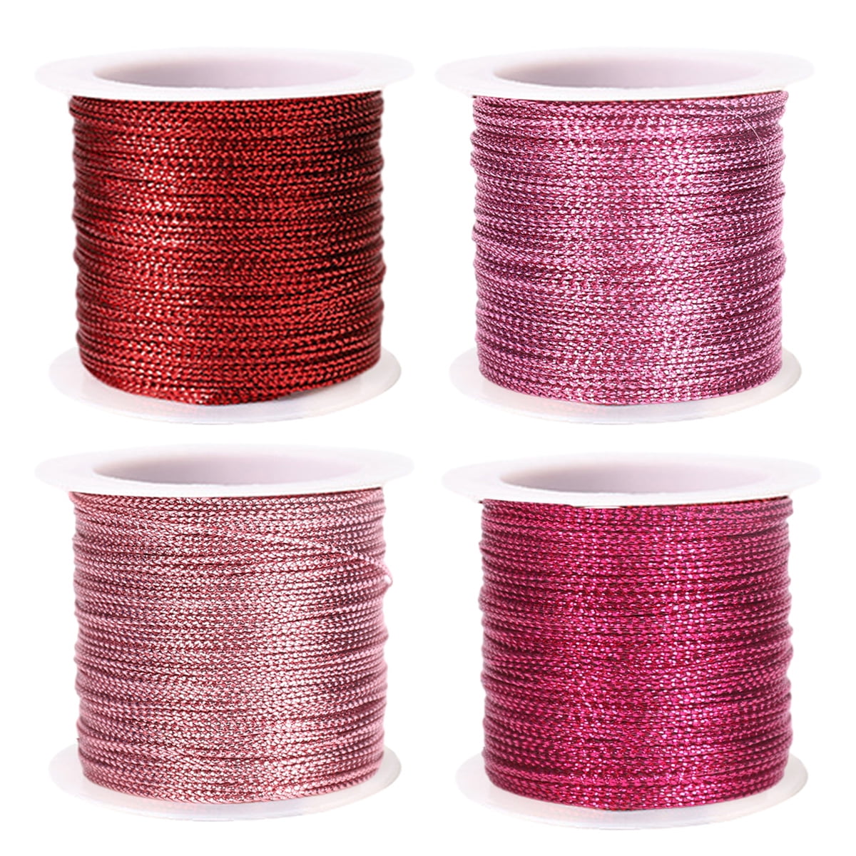 4 Rolls Metallic Elastic Cords Stretch Cord Ribbon Metallic Tinsel Cord ...
