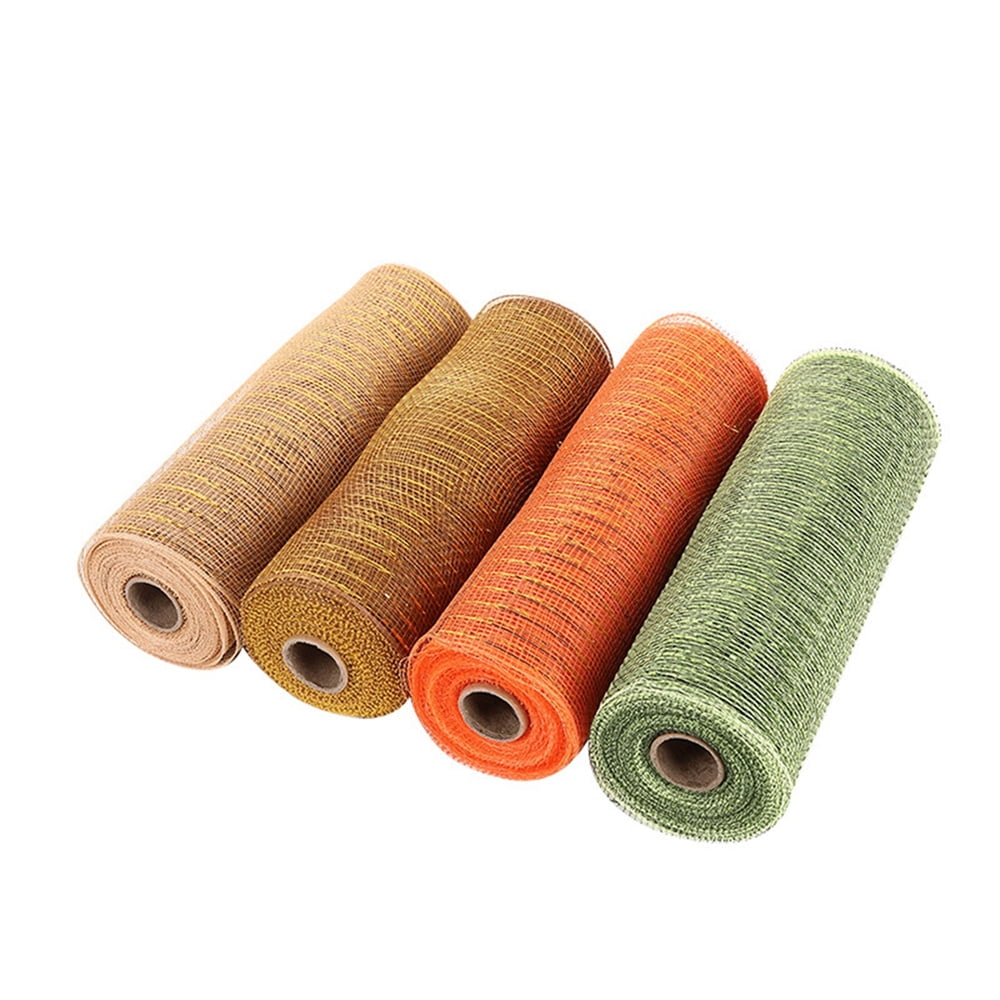 4 Rolls Poly Burlap Deco Mesh - Deco Poly Decorative Mesh Wrapping ...