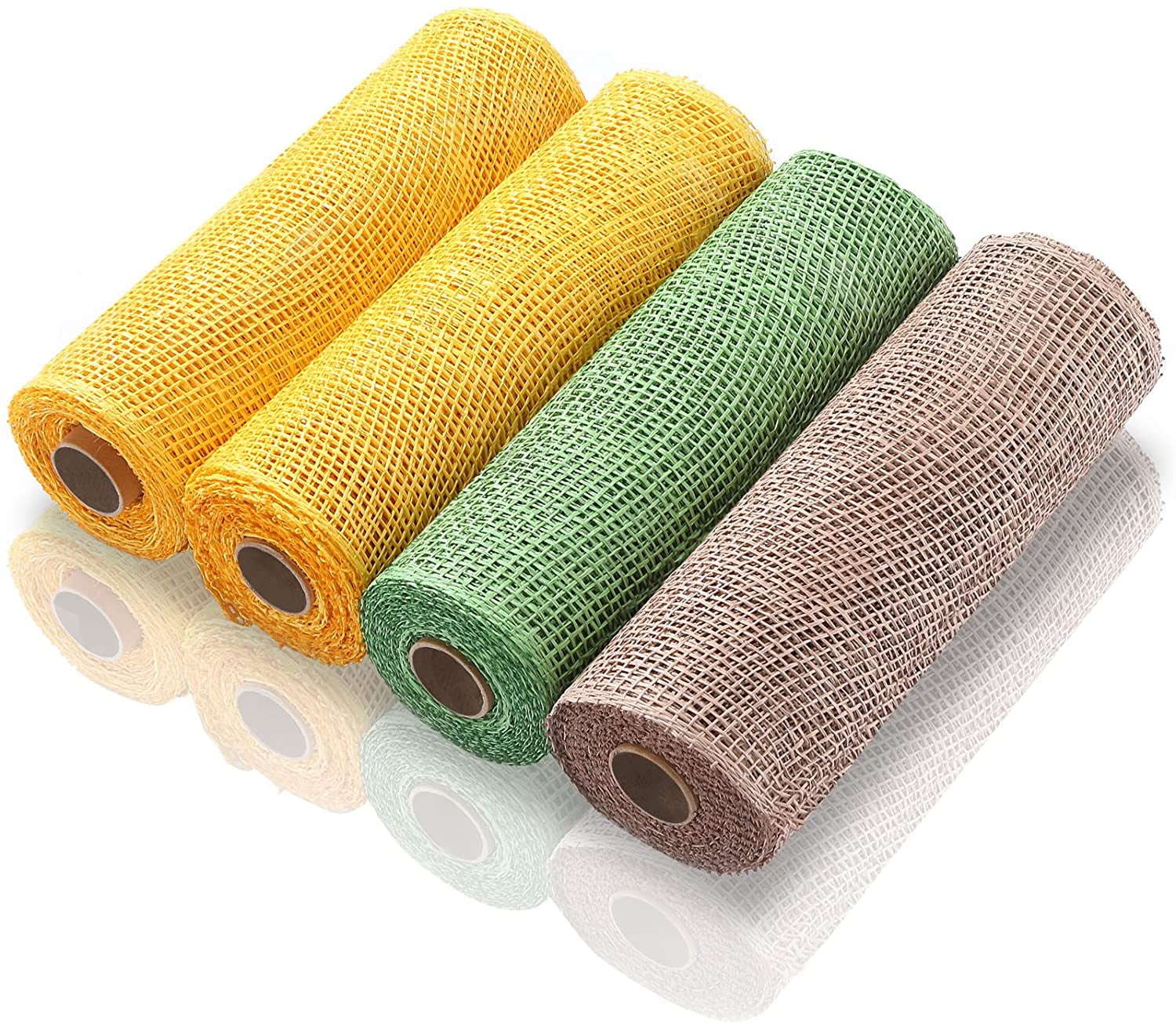 4 Rolls Poly Burlap Mesh Poly Burlap Deco Mesh Ribbon Mesh Roll for ...