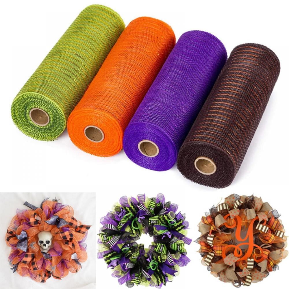 4 Rolls Poly Deco Mesh -10 Inch Wide Deco Poly Decorative Mesh Ribbon ...