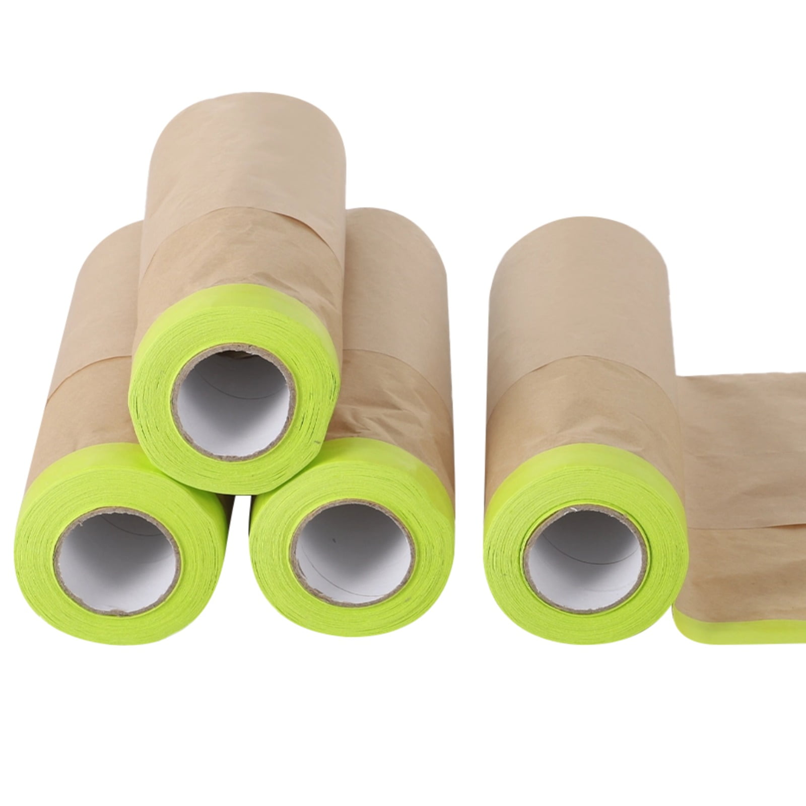 4 Rolls Pre-Taped Masking Paper for Painting, 11.8" x 49.2ft Tape and ...