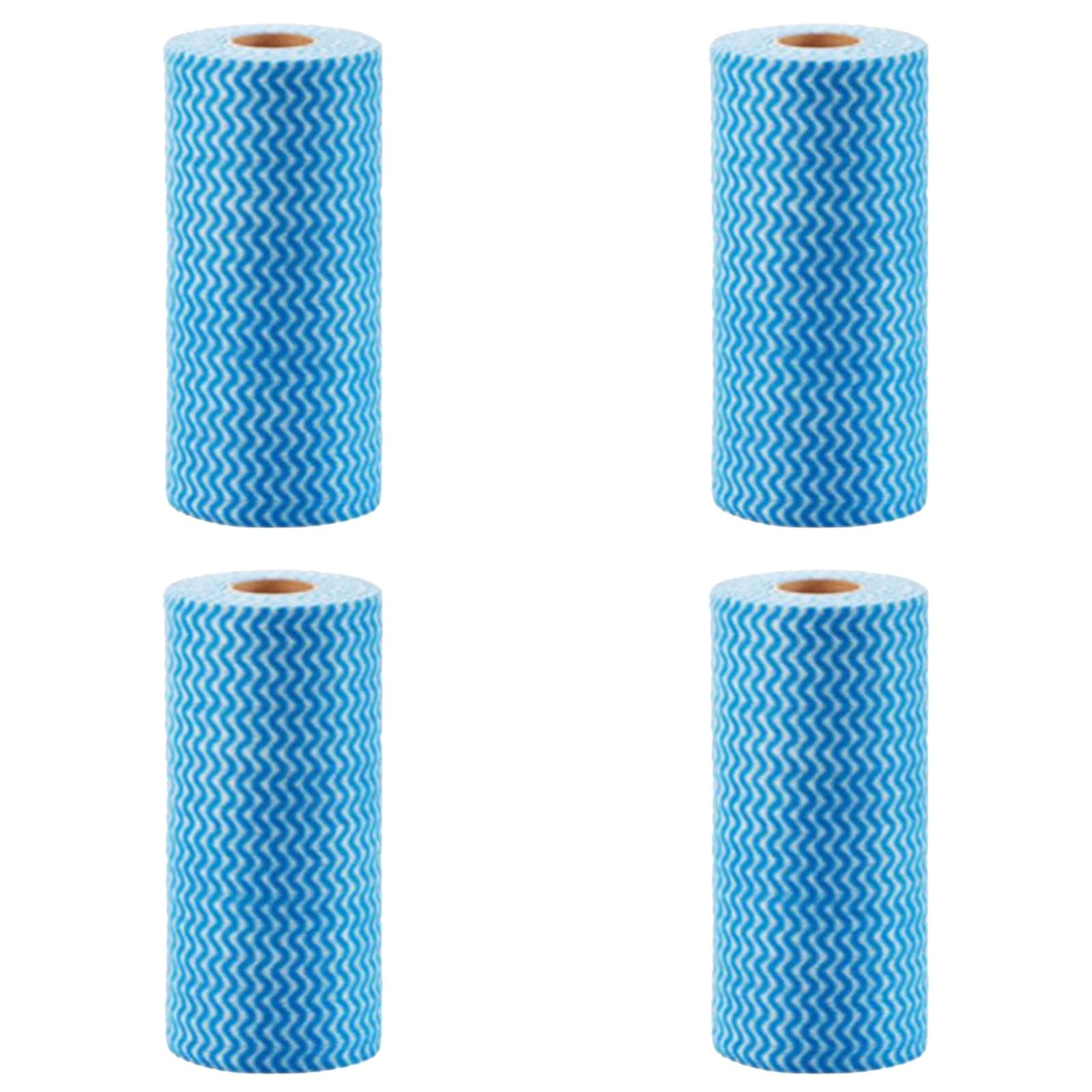 4 Rolls Reusable Dish Cloths Roll - 200 Count Disposable Cleaning ...